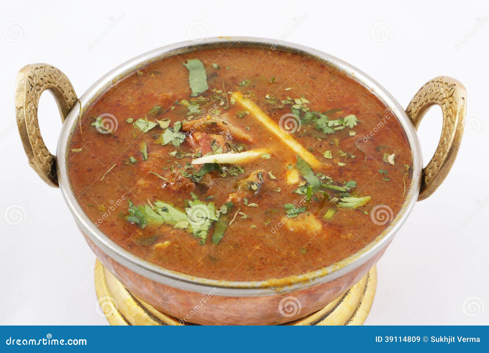 Meat And Curry Sauce In A Pan. Chicken Kadhai. Indian Chicken Curry ...