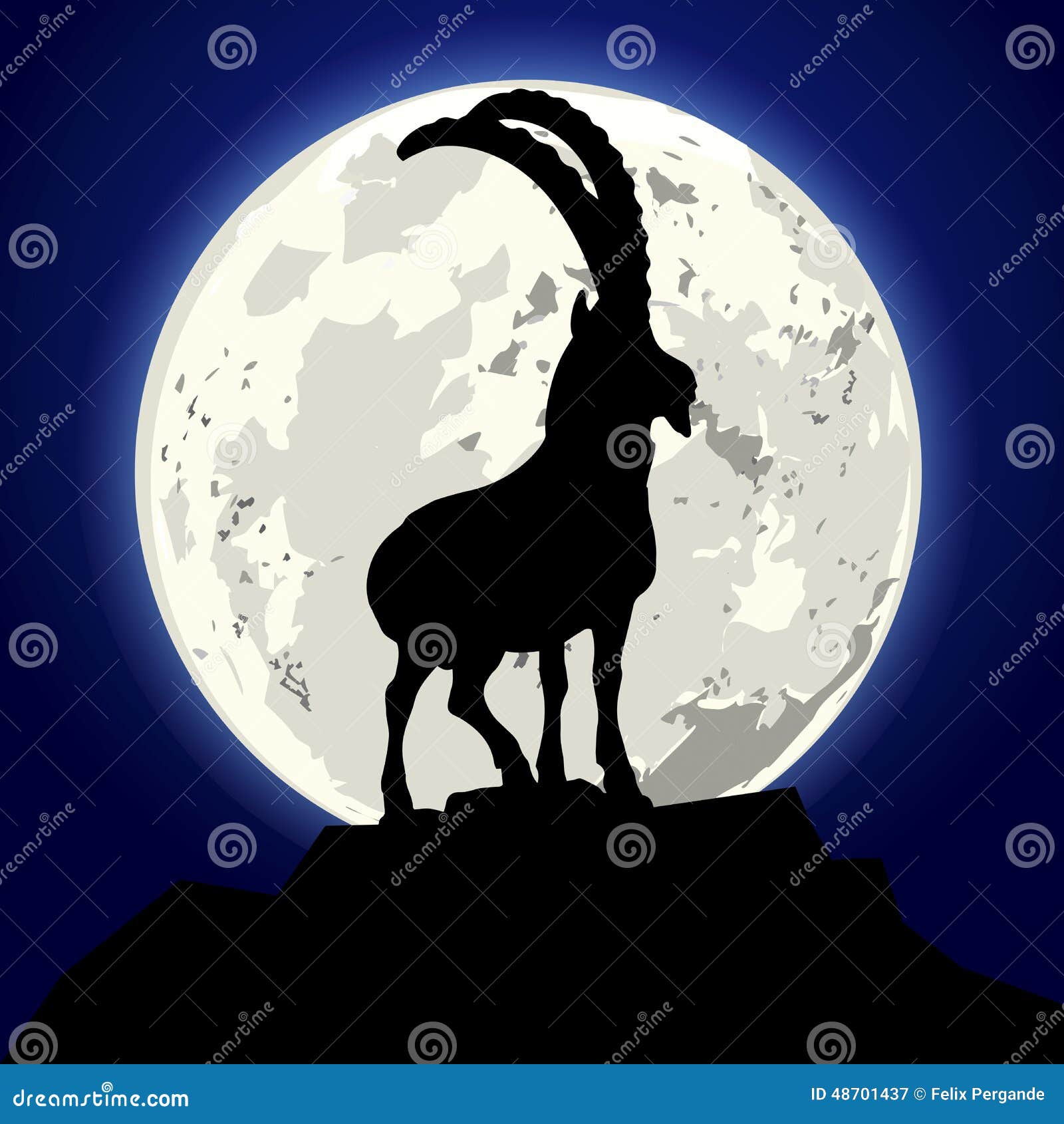 Goat moon stock illustration. Illustration of mammal - 48701437