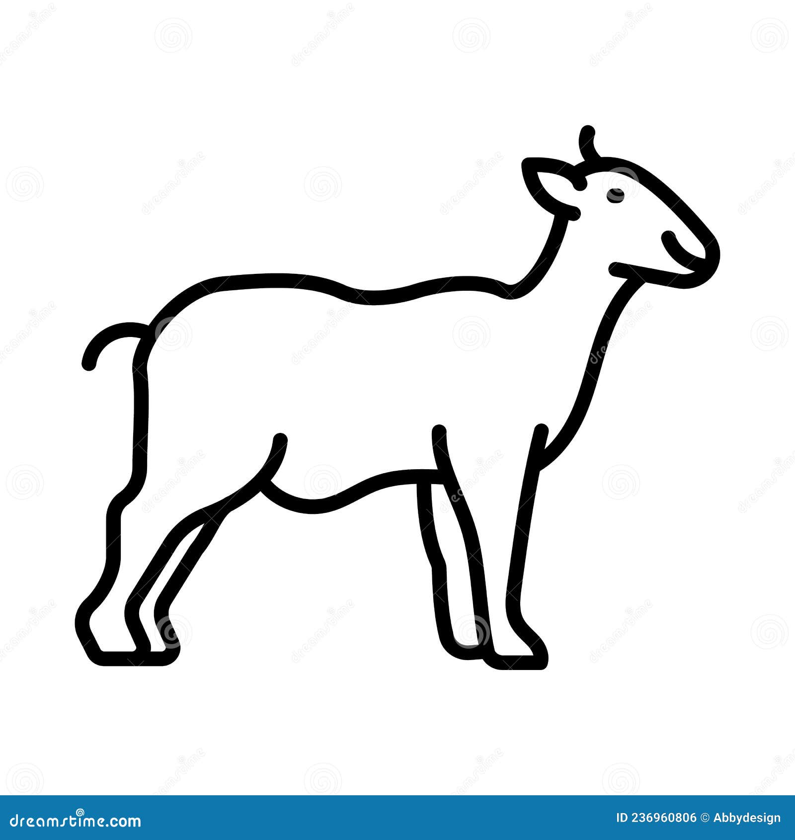 Goat Outline Icon Animal Vector Stock Vector - Illustration of goat ...
