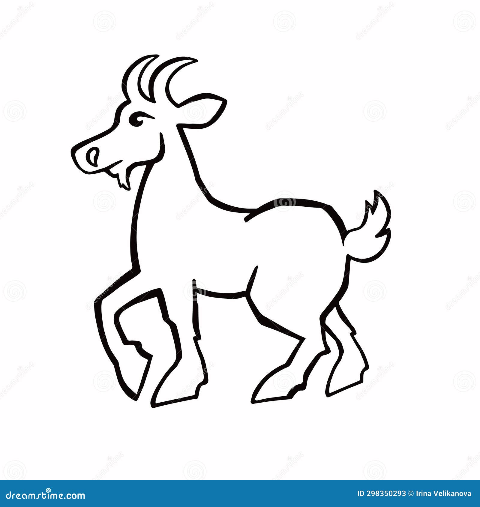 Goat Outline, Line, Vector Illustration Stock Vector - Illustration of ...