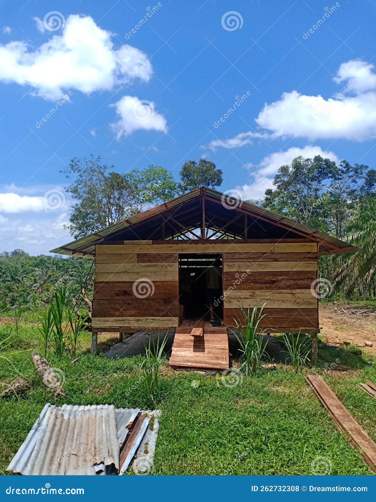 The Goat Pen Under the Clear Sky is so Beautiful To Look at Stock Photo ...