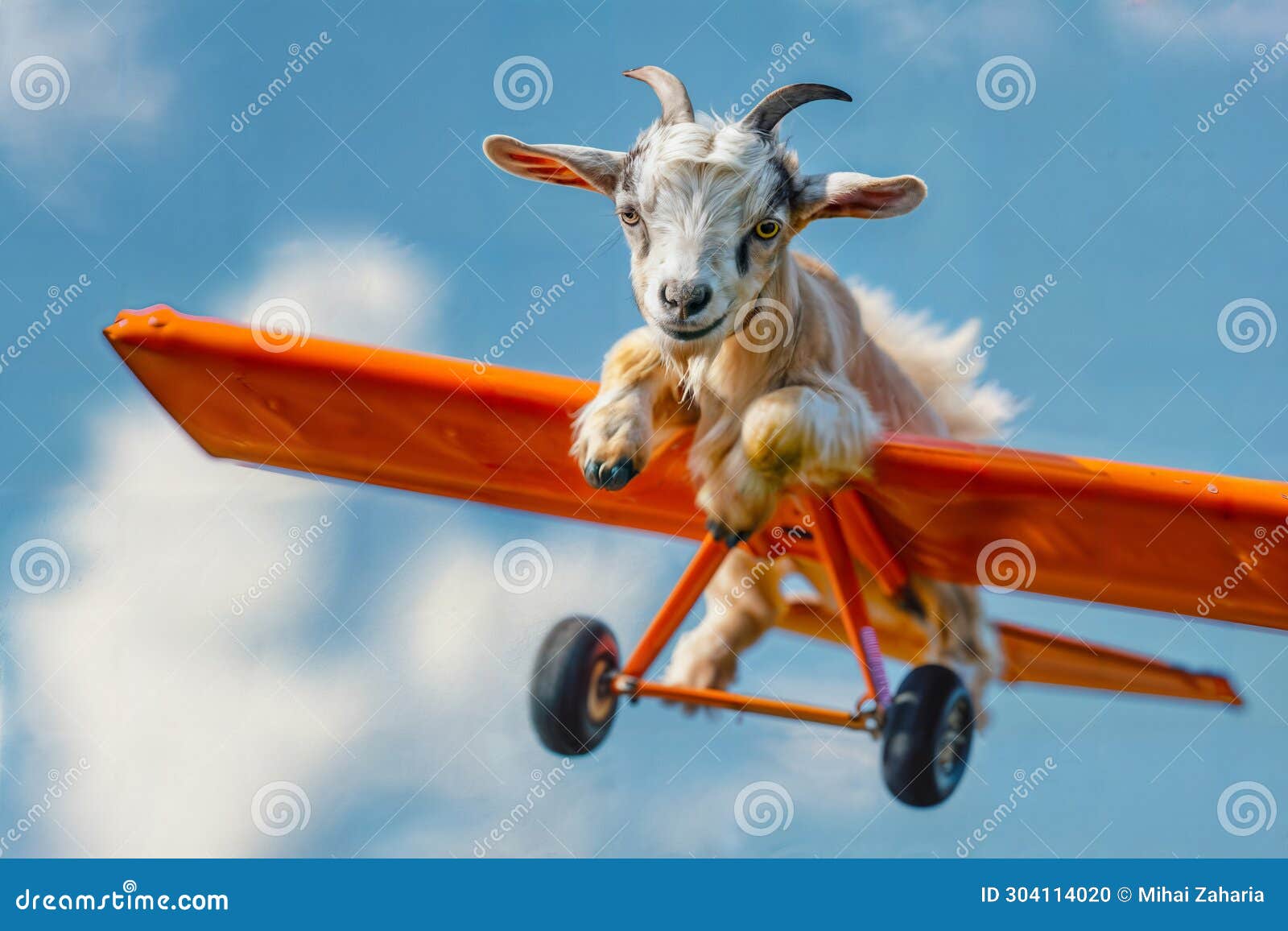 Goat Piloting Plane Illustration. Created with Generative AI Stock ...