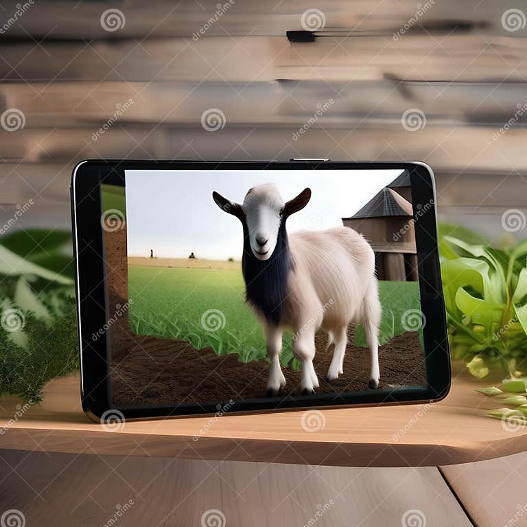 A Goat Playing an Augmented Reality Farming Simulation on a Tablet3 ...