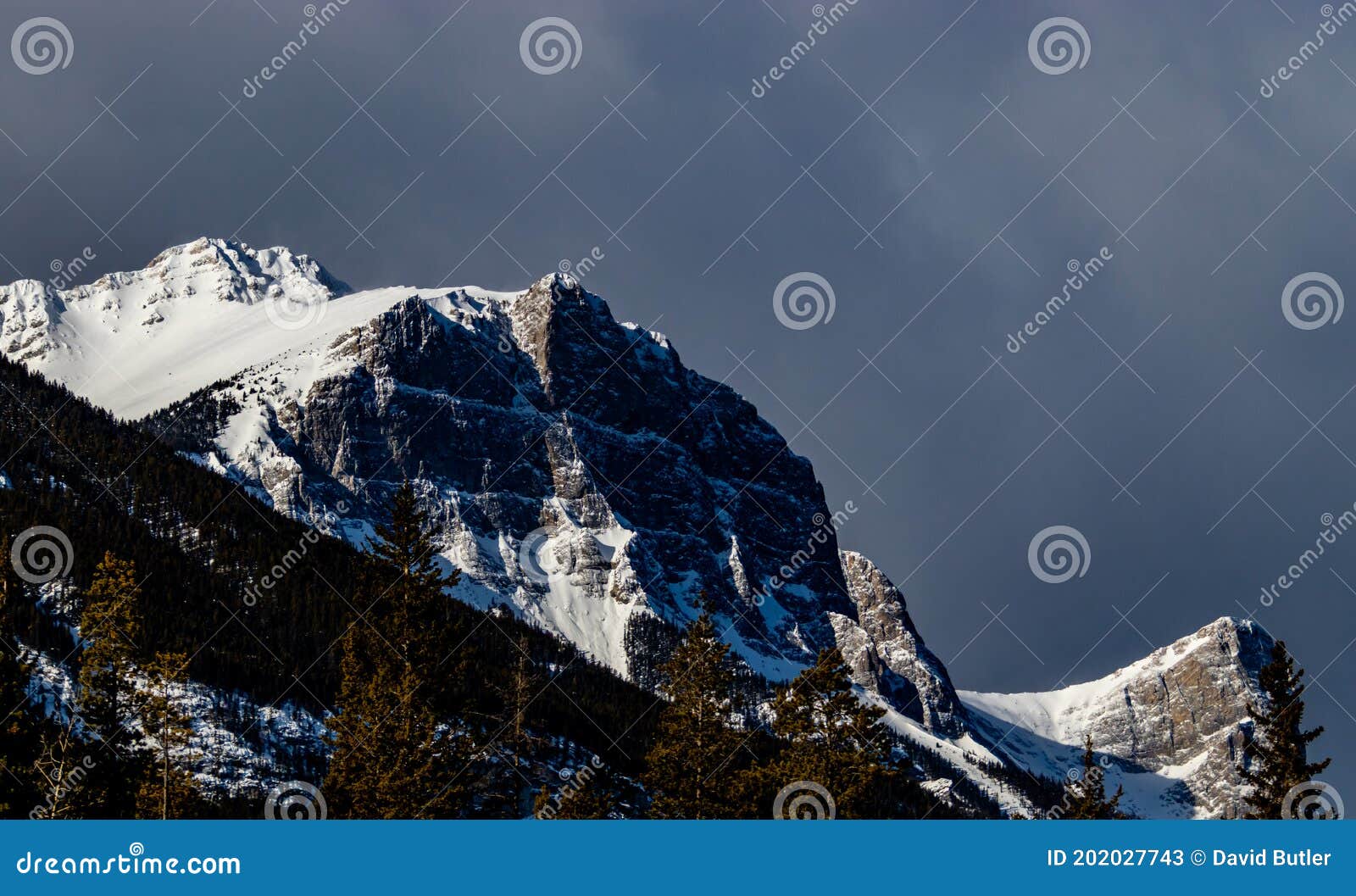 The Goat Range from Three Sisters Parkway. Canmore,Alberta,Canada Stock ...