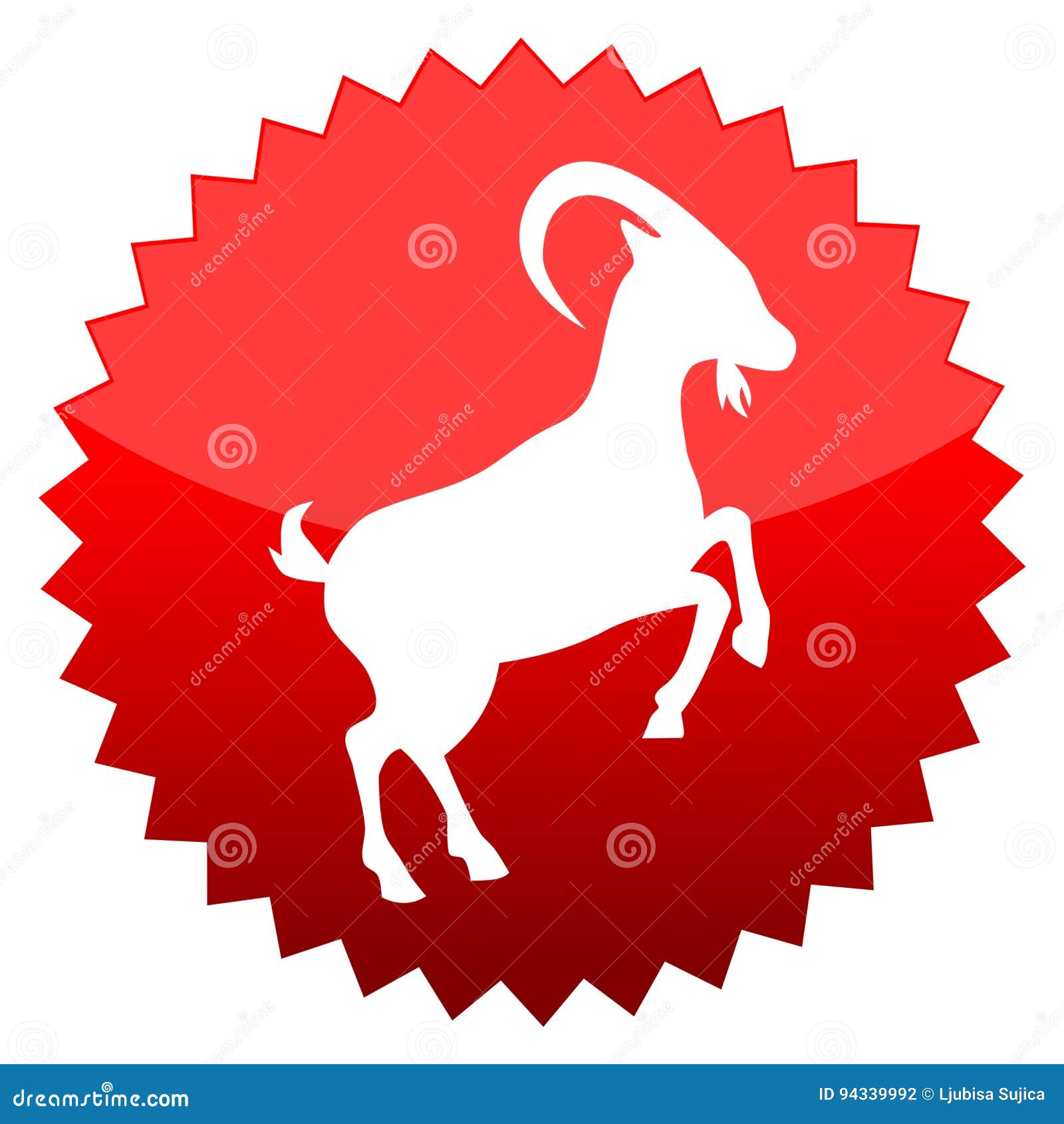 Goat, Red sun sign stock illustration. Illustration of asia - 94339992