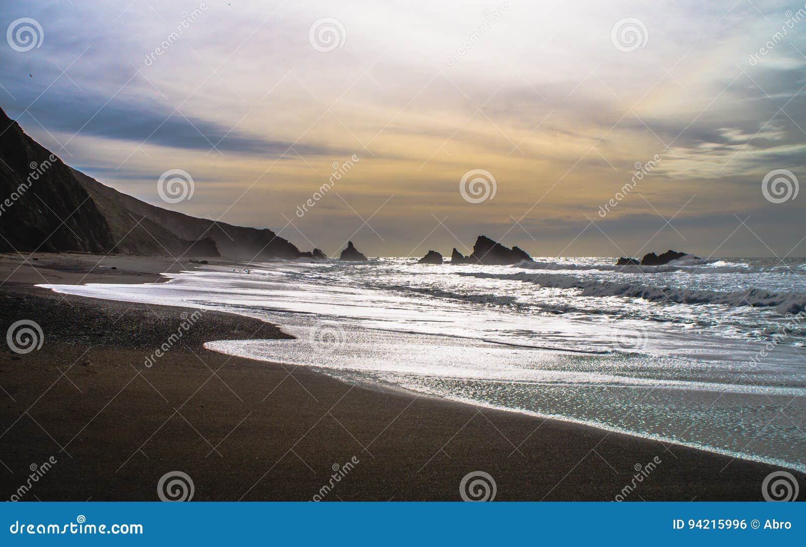 Goat Rock Beach stock photo. Image of sunset, water, seashore - 94215996