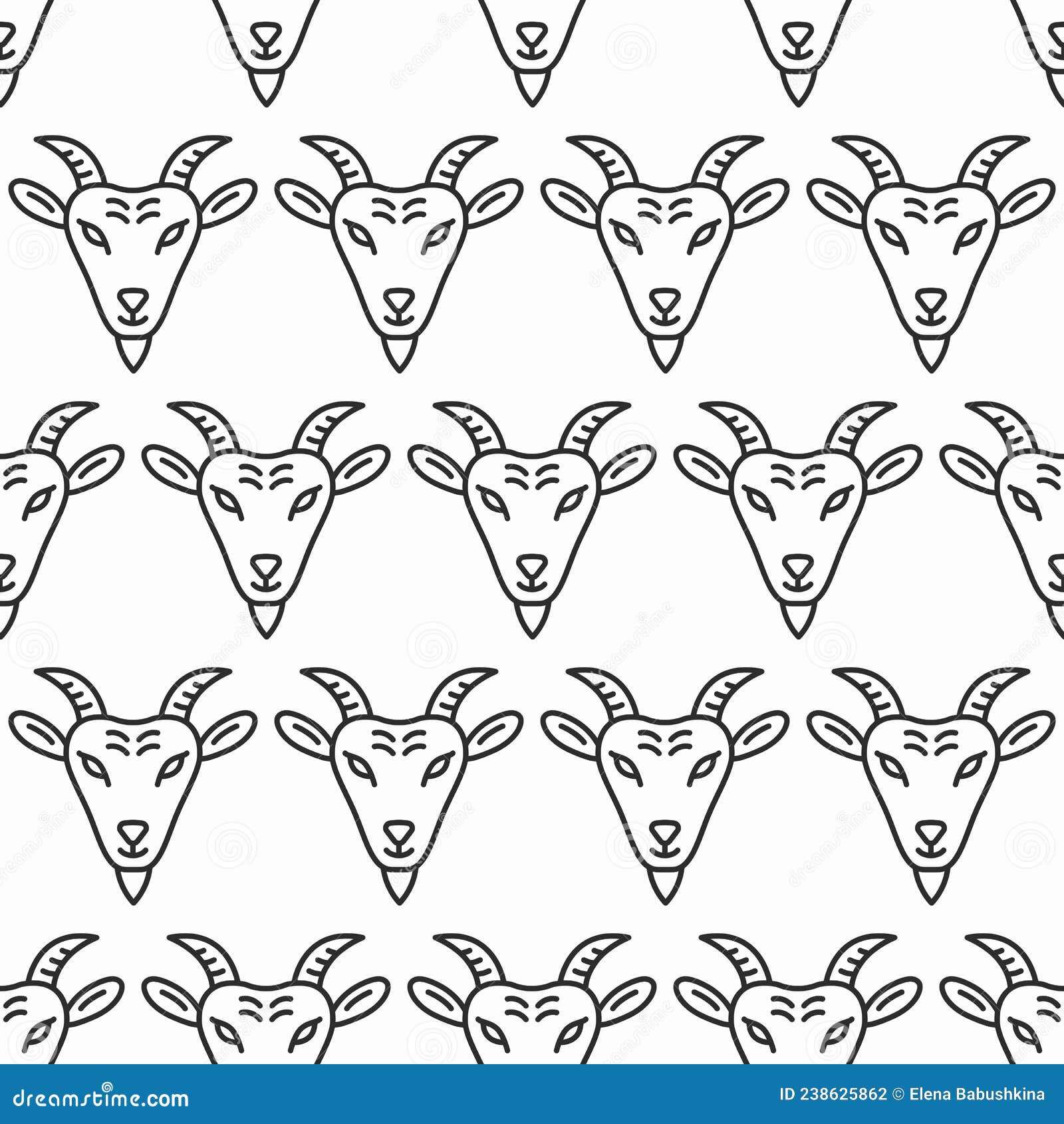 Goat Seamless Pattern. Vector Illustration Stock Vector - Illustration ...