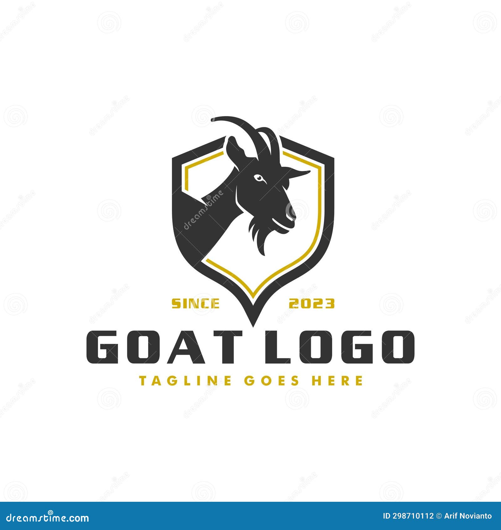 Goat Shield Illustration Logo Stock Illustration - Illustration of ...