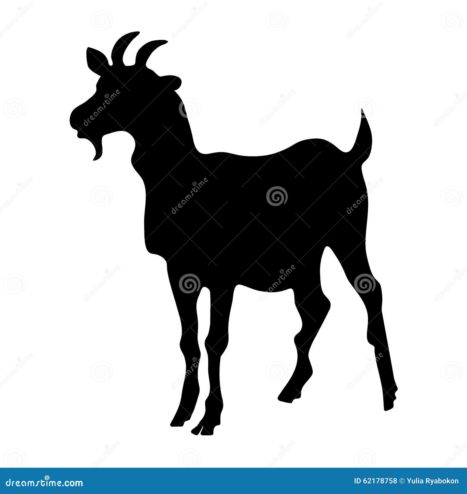 Goat silhouette stock vector. Illustration of beast, book - 62178758