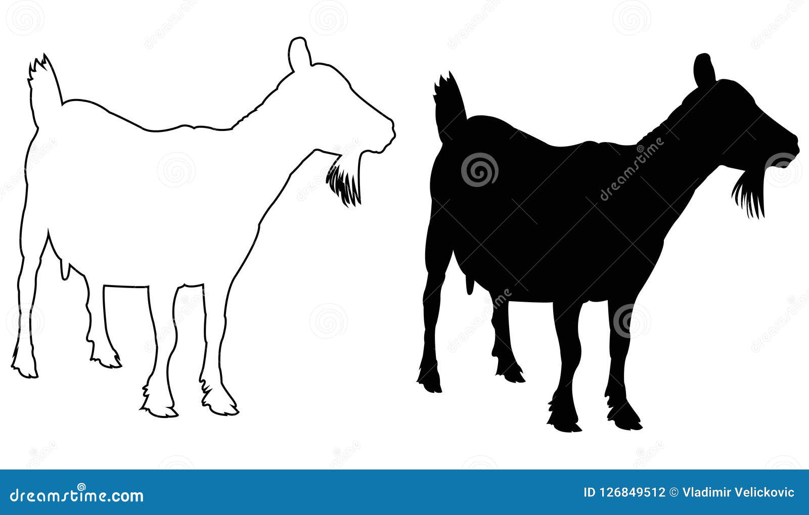 Goat Silhouette - Farm Animal Stock Vector - Illustration of farm ...