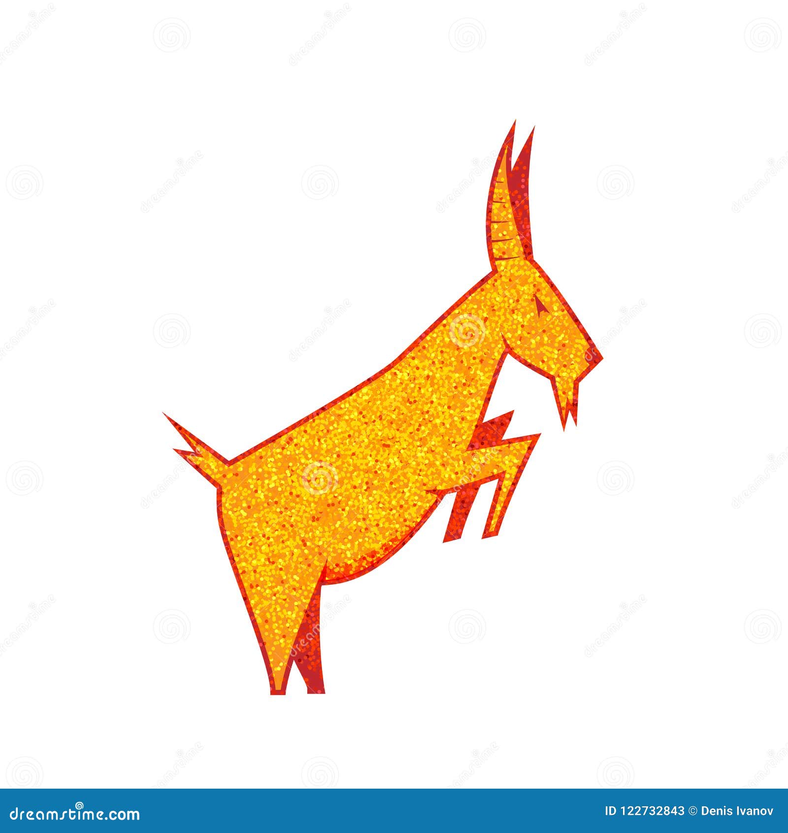 Goat Silhouette. Golden and Red Goat Logo Stock Vector - Illustration ...