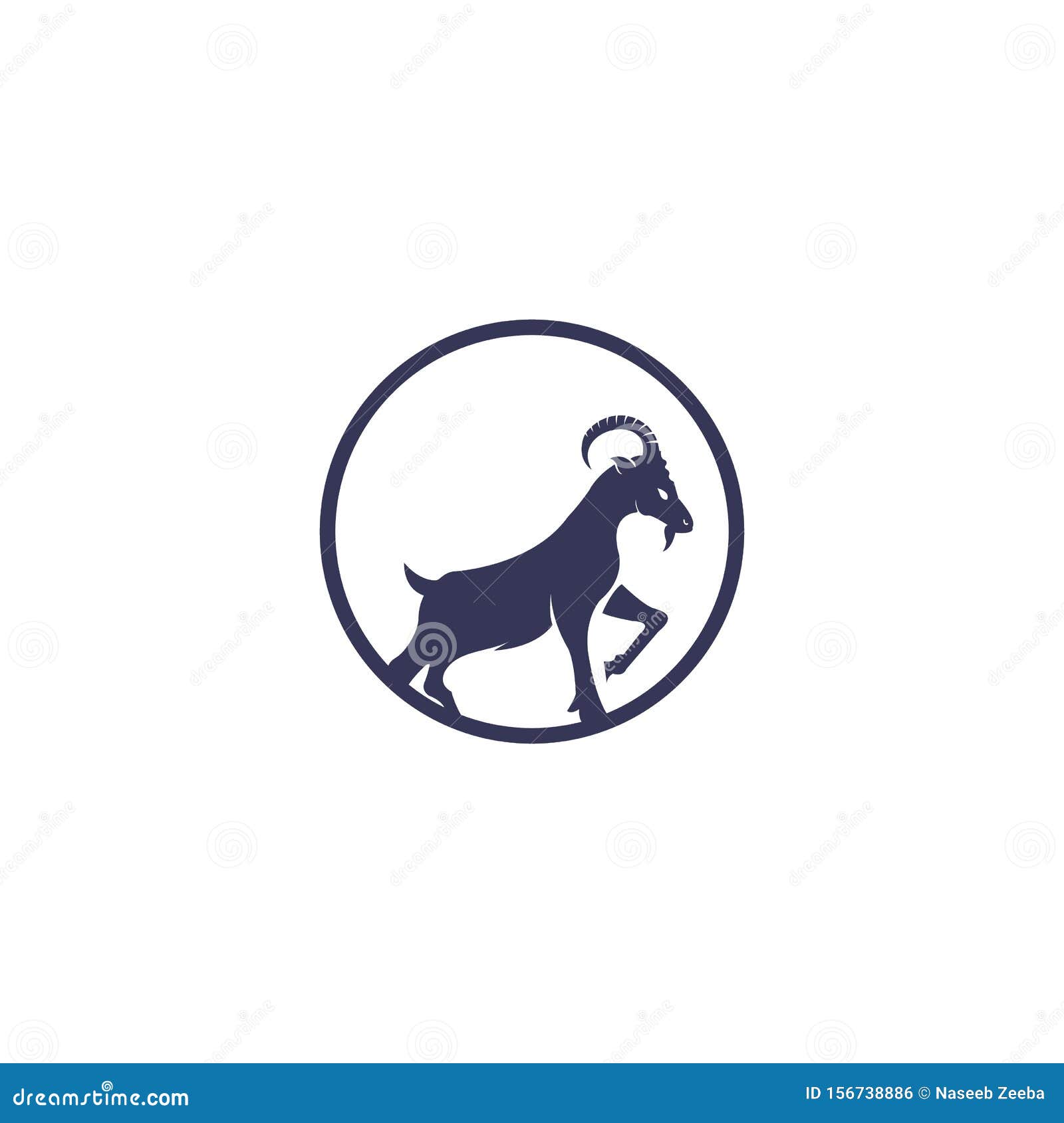Goat Simple Logo Template Design. Stock Vector - Illustration of ...