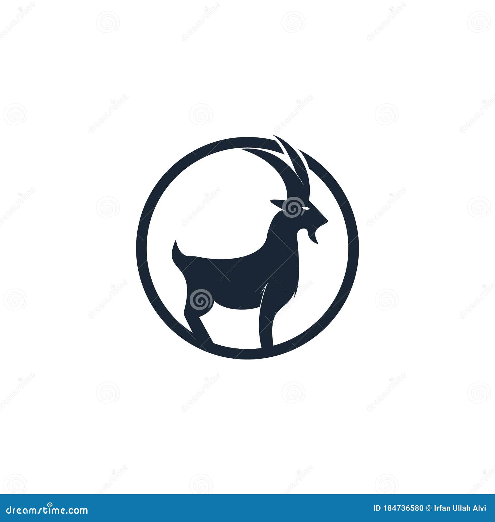 Goat Simple Logo Template Design. Stock Vector - Illustration of badge ...