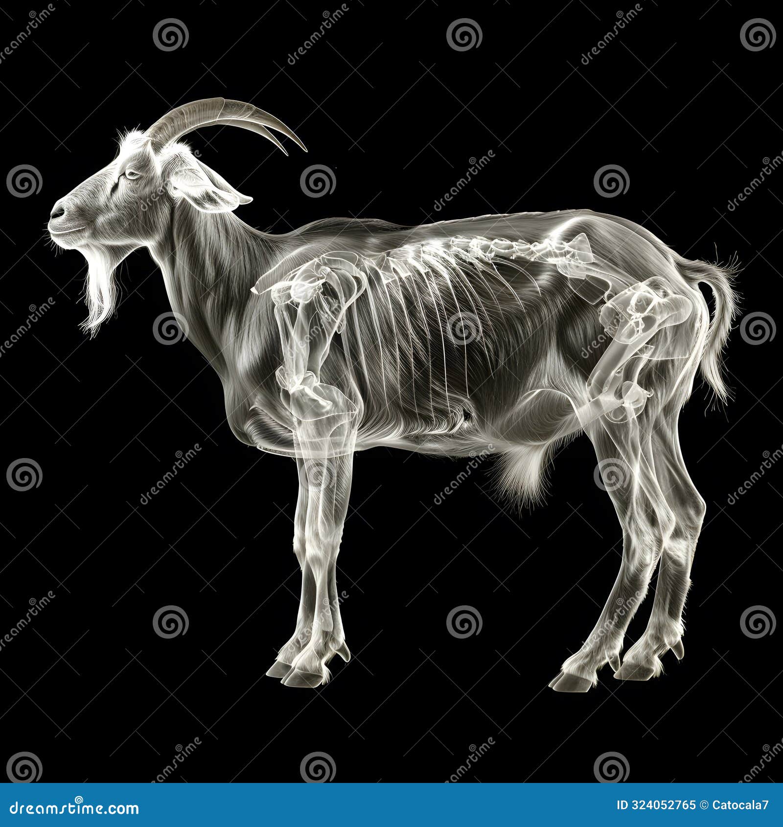 Goat Skeletal Structure. Goats Skeletal System is Clearly Visible ...