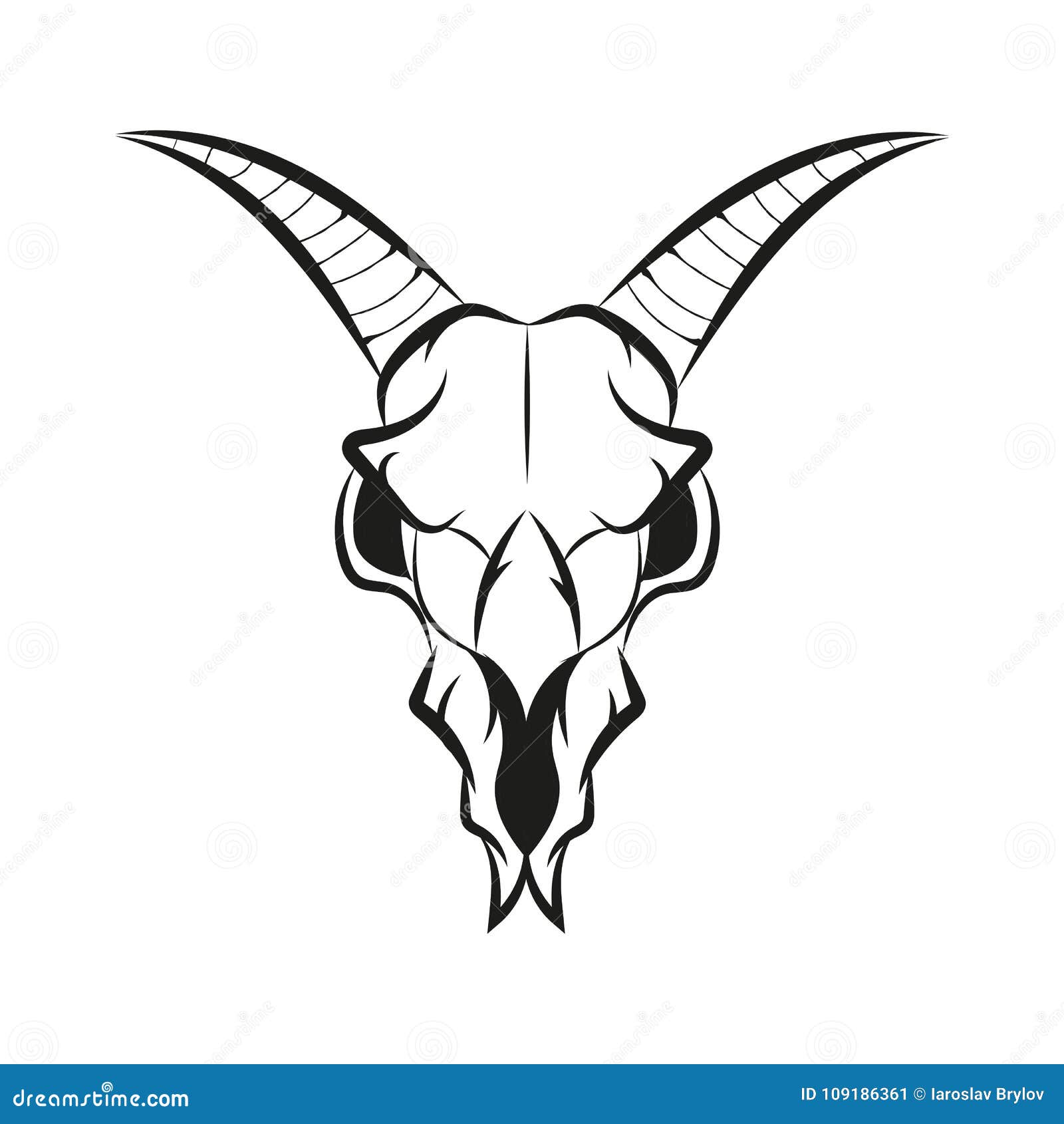 Goat Skull Vector stock vector. Illustration of handdrawn - 109186361