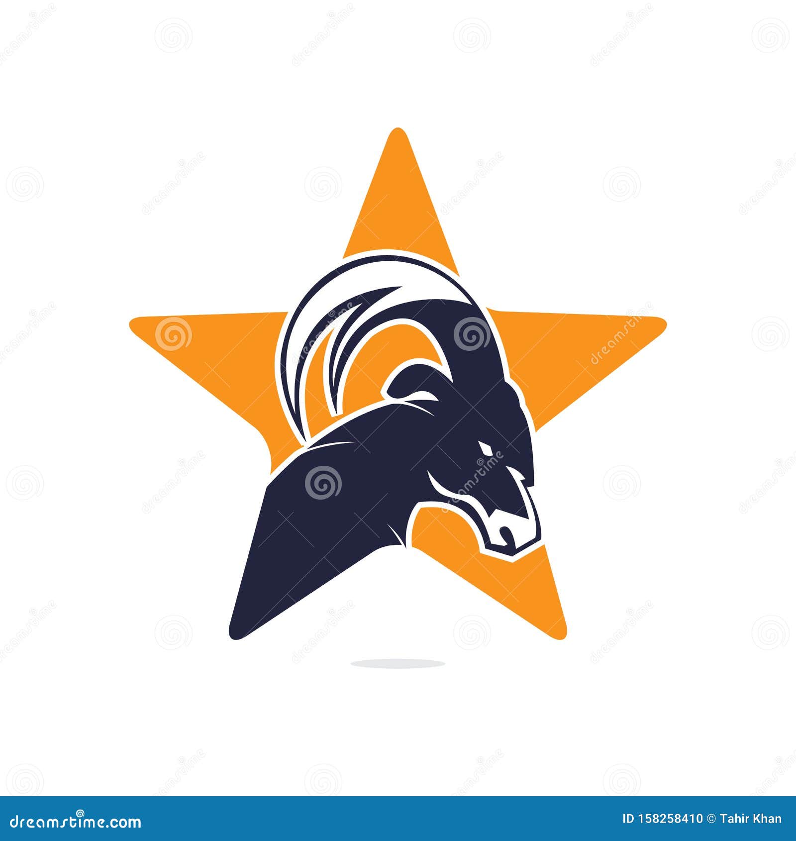 Goat and Star Logo Template Design. Stock Vector - Illustration of ...