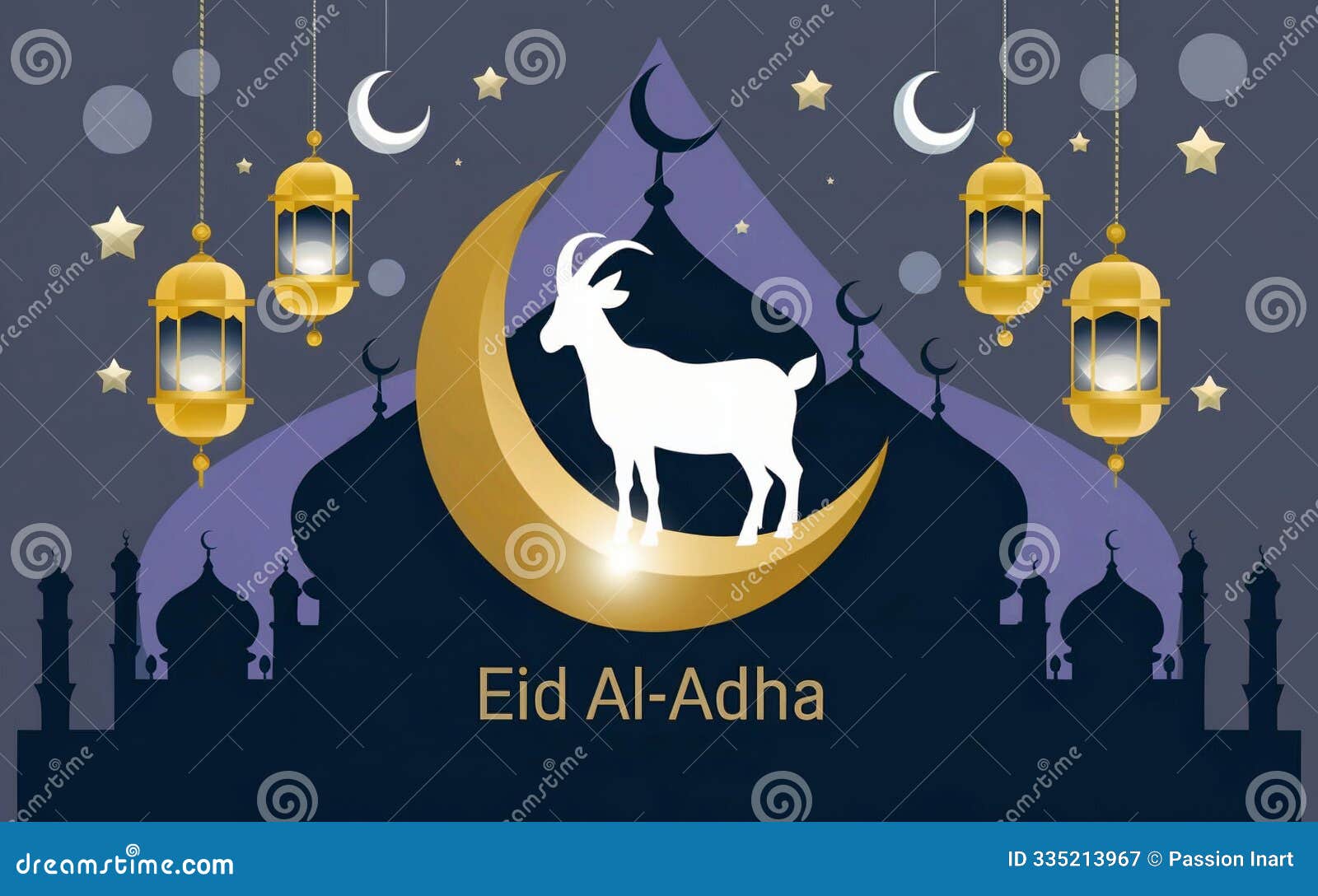 Goat And Crescent Moon Logo Stock Image | CartoonDealer.com #221729281