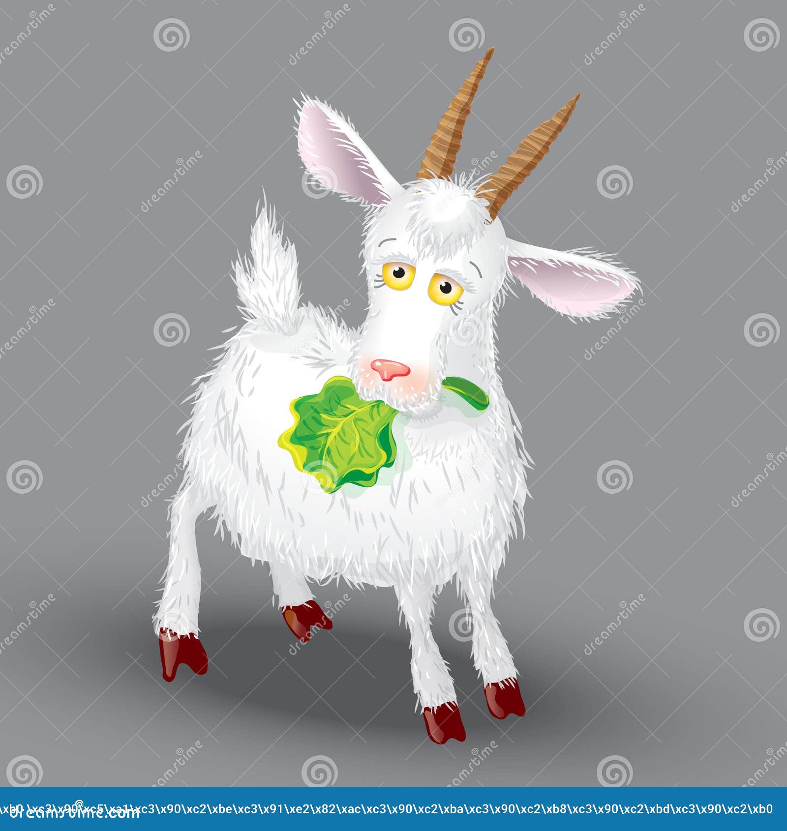 Goat Vector on a Gray Background in the Teeth of Stock Vector ...