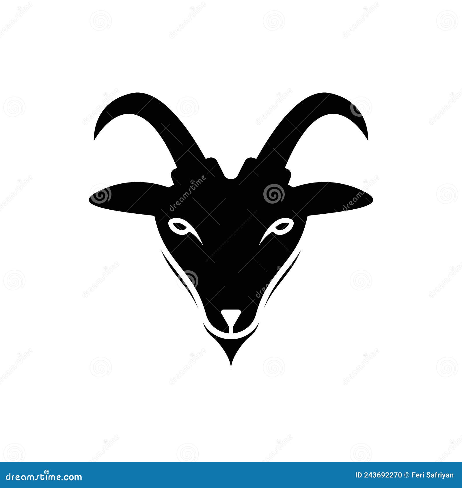 Goat vector icon stock vector. Illustration of farm - 243692270