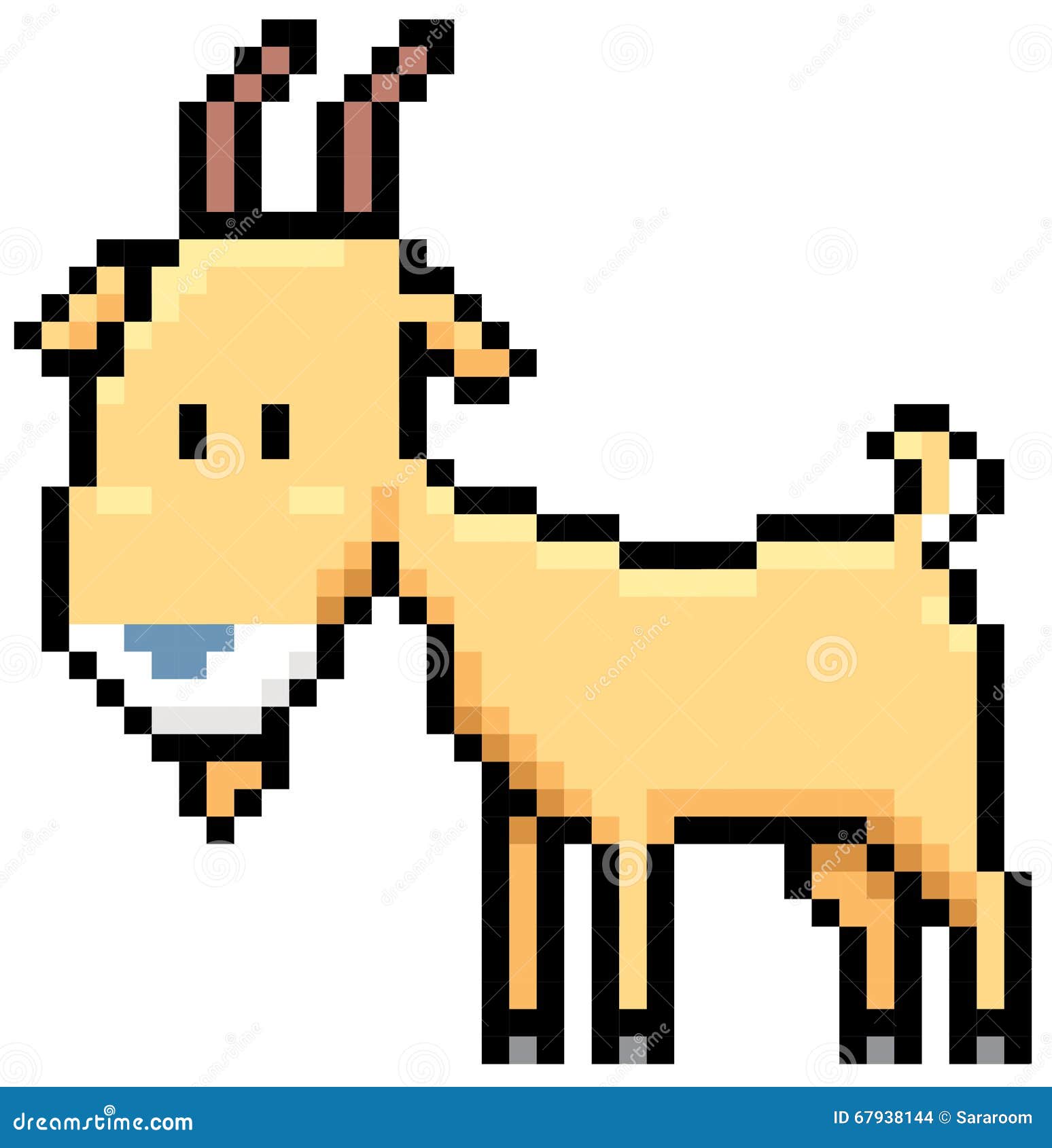 Goat Pixel Art On Solid Background Stock Photo | CartoonDealer.com ...