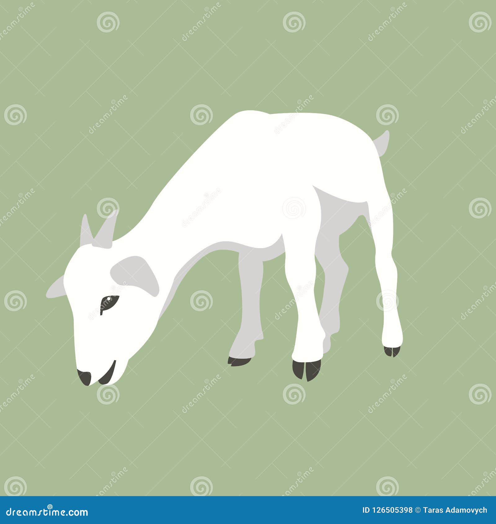 Goat Vector Illustration Flat Style Front Side Stock Vector ...