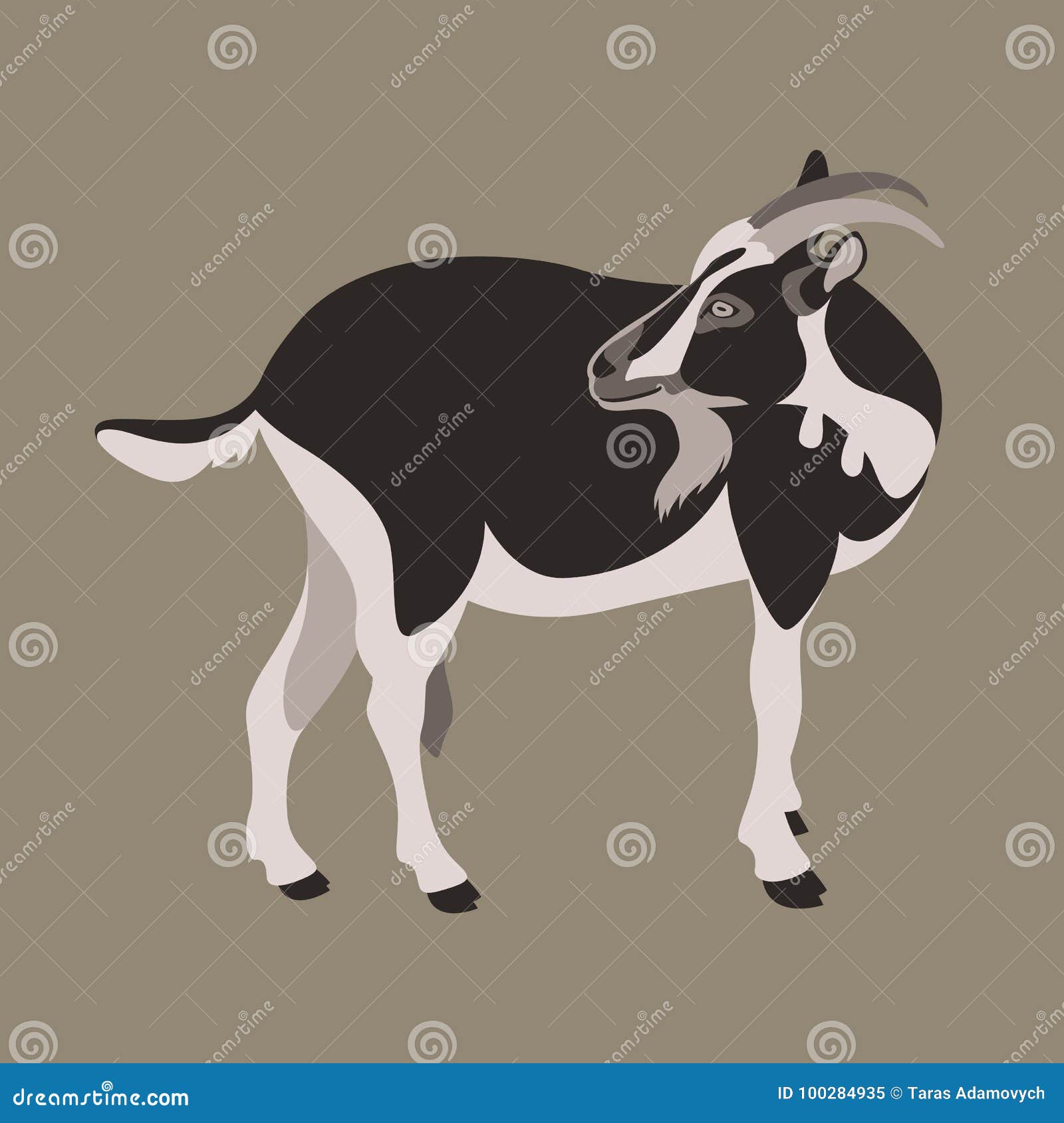 Goat Vector Illustration Flat Style Stock Vector - Illustration of ...