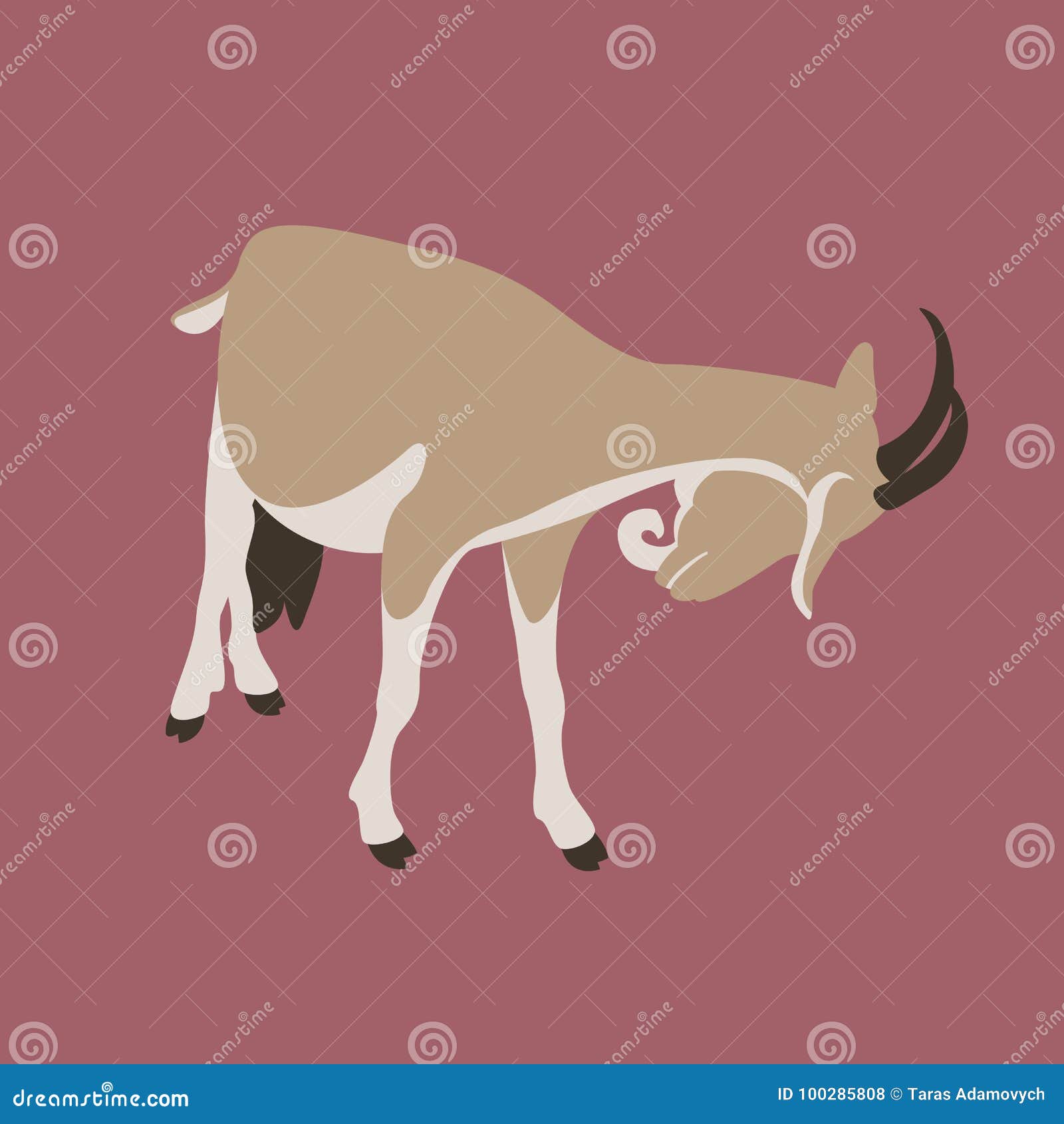 Goat Vector Illustration Flat Style Stock Vector - Illustration of ...
