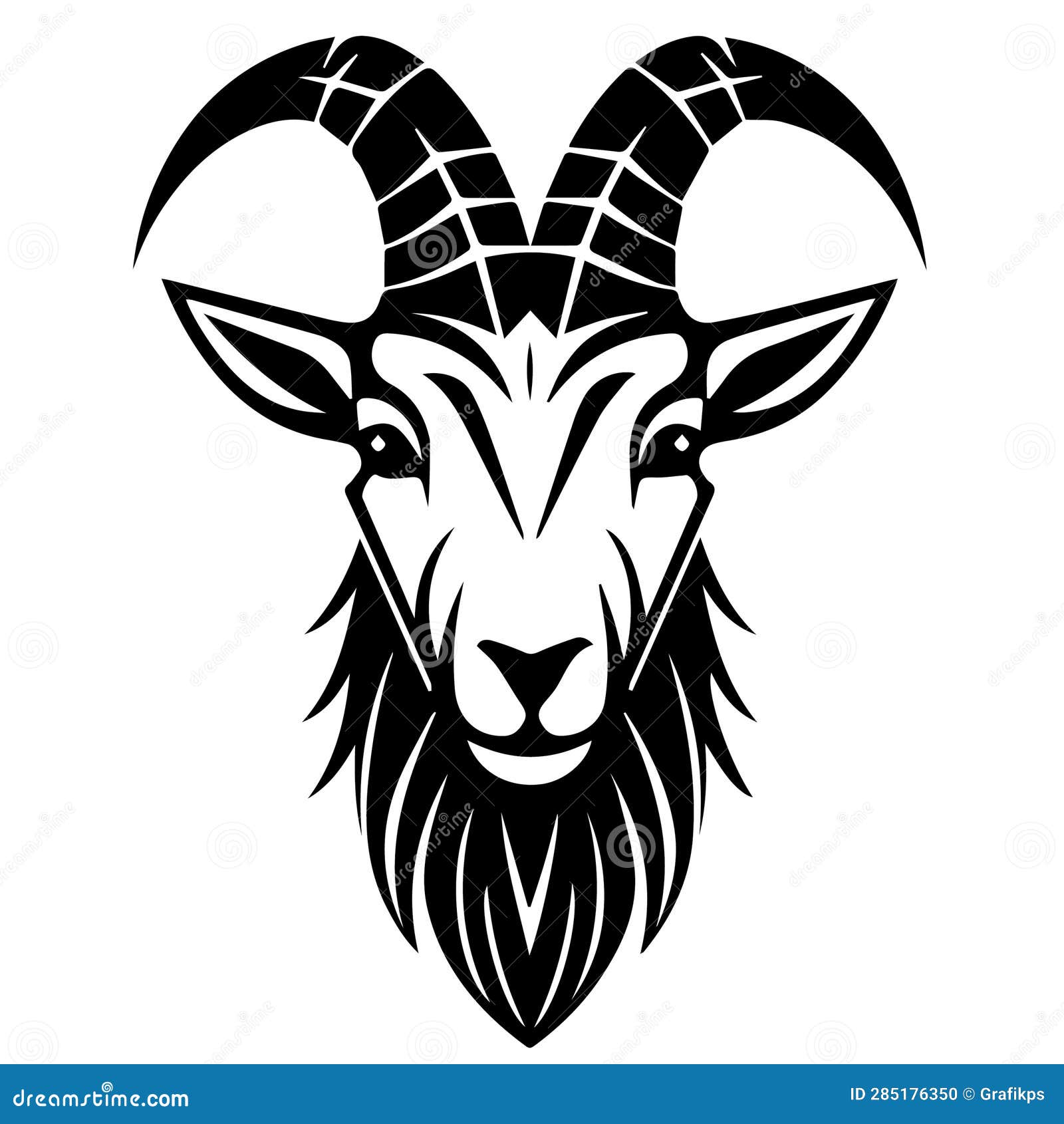 Goat, Vector Illustration on a White Background. Silhouette Shape for ...