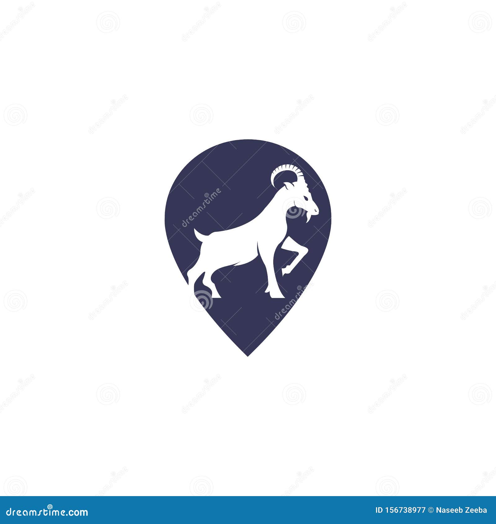 Goat Vector Logo with Gps Pointer Design. Stock Vector - Illustration ...