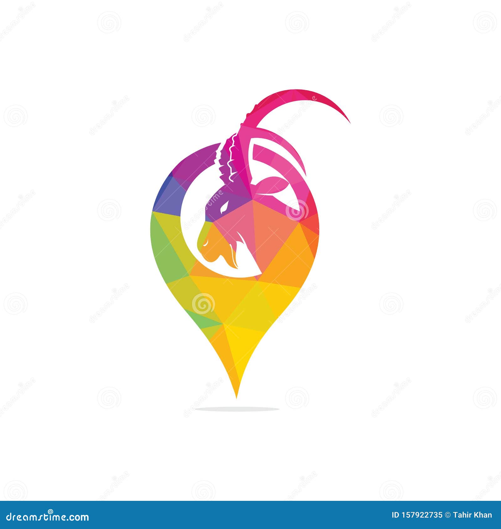 Goat Simple Logo Template Design. Stock Vector - Illustration of icon ...