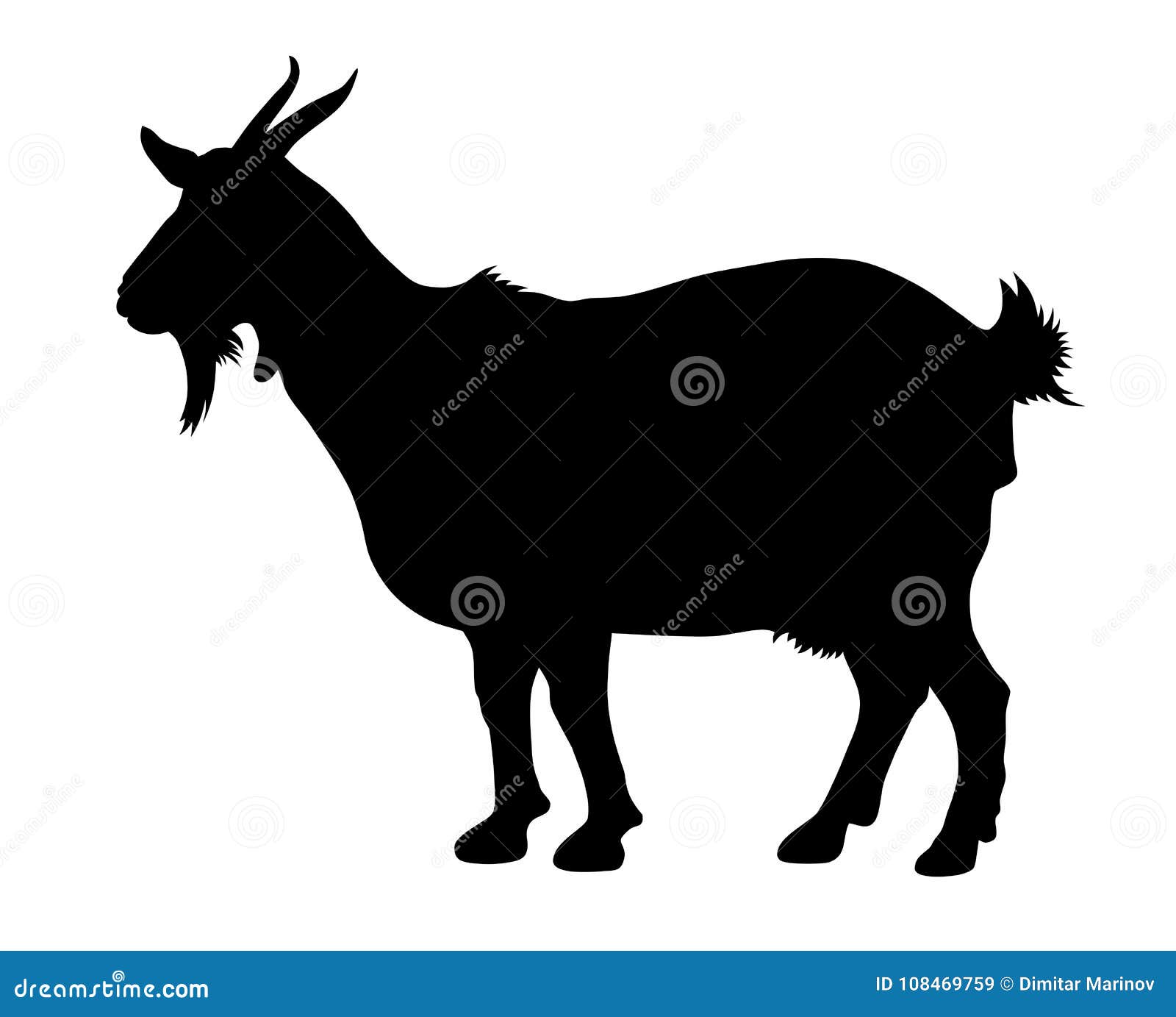 Goat Vector silhouette stock vector. Illustration of animal - 108469759