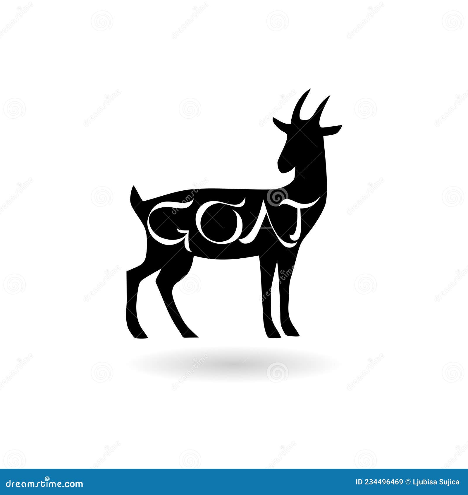 Goat word icon with shadow stock vector. Illustration of goat - 234496469