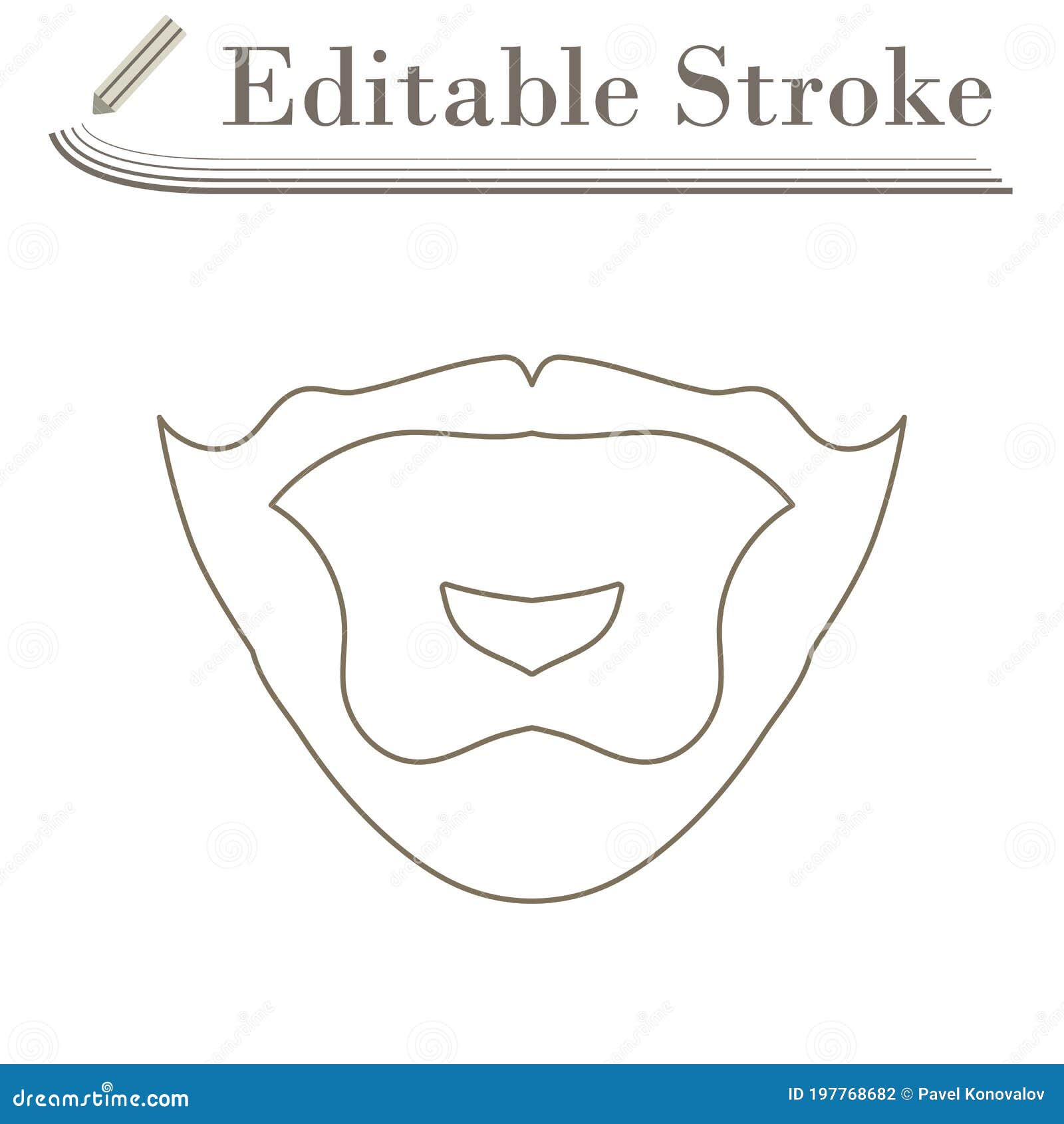 Goatee Icon stock vector. Illustration of vector, white - 197768682