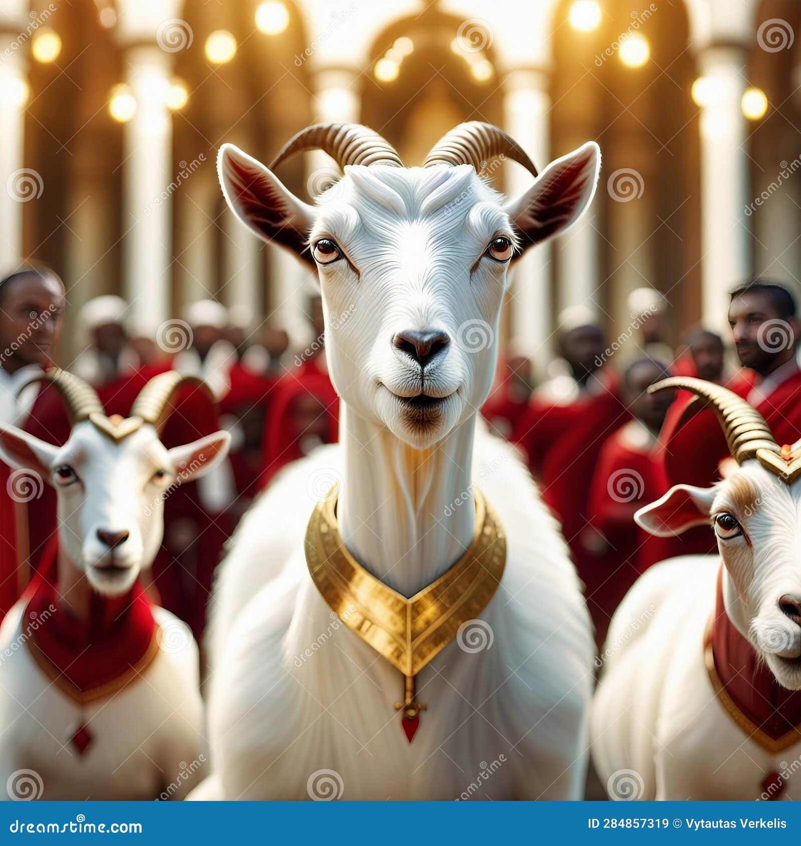 Goats Dressed Up for the Ceremony Stock Illustration - Illustration of ...