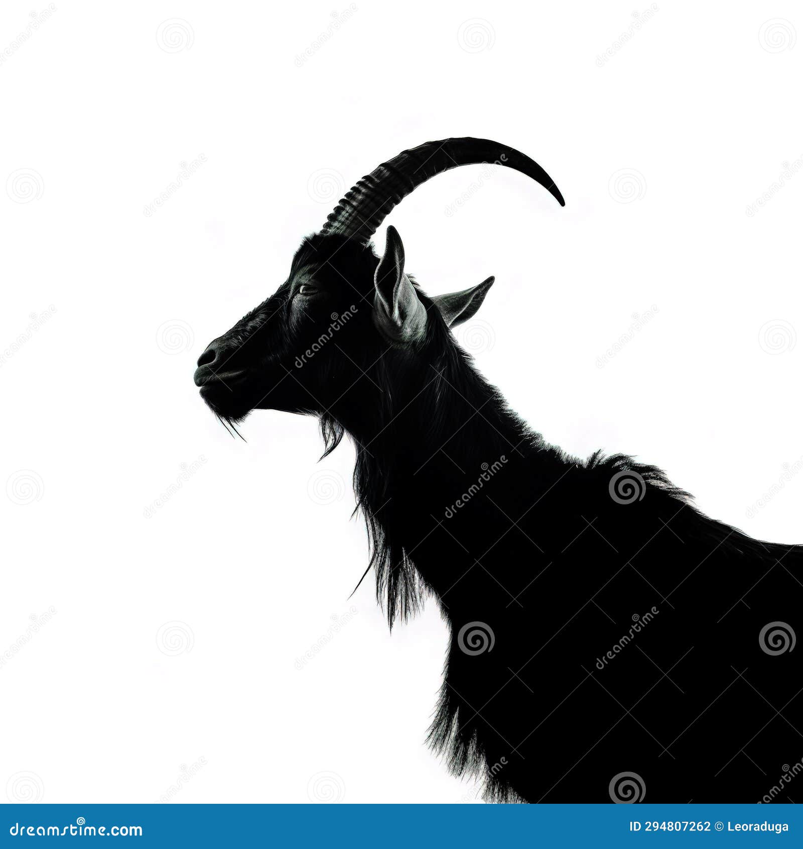 A Goats Head Silhouette Against White Background Stock Illustration ...