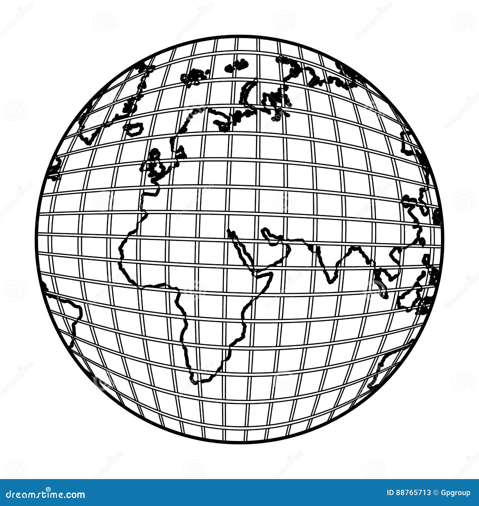 Gobal planet map icon stock illustration. Illustration of biology ...