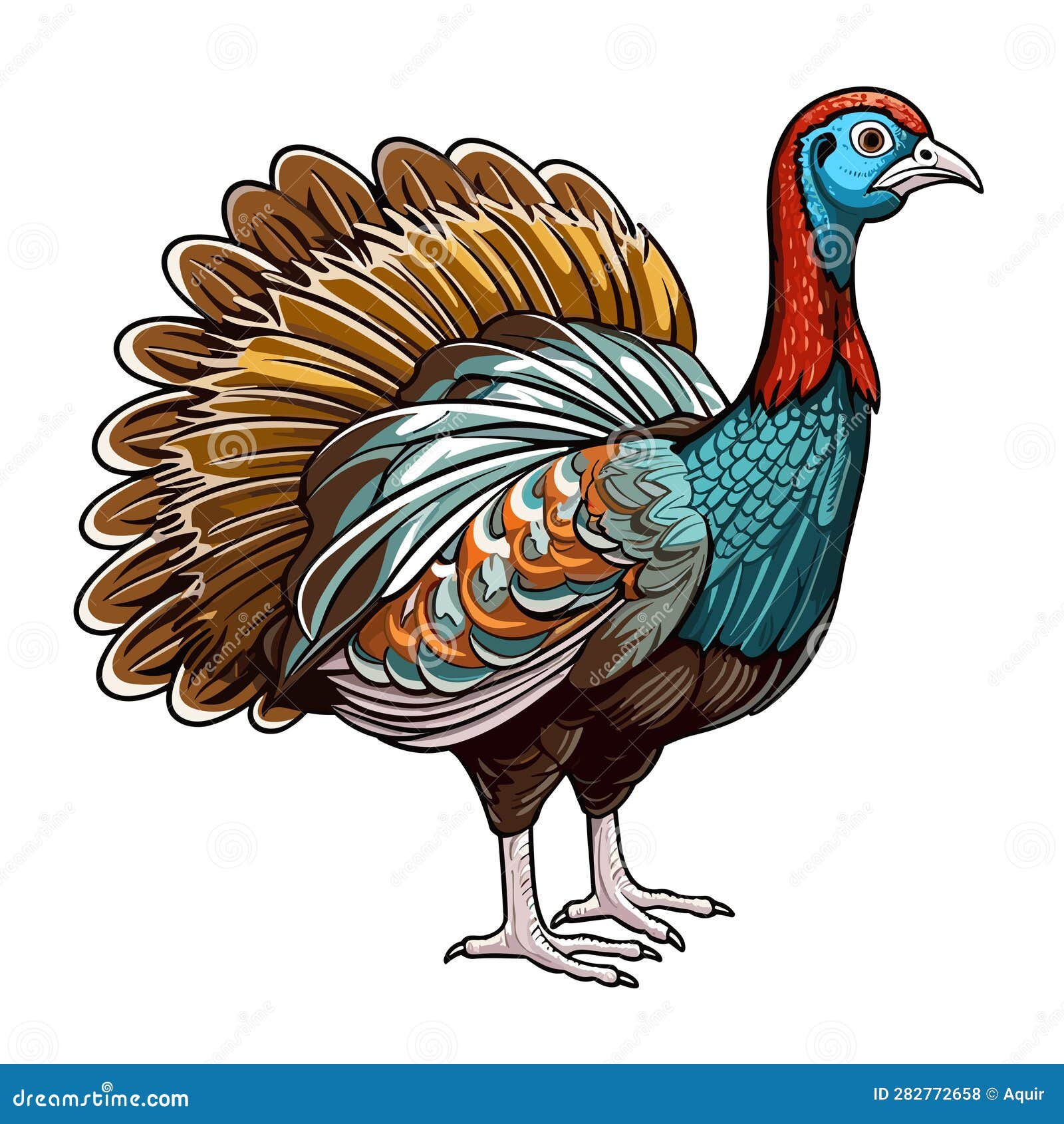 Gobbler Hand-drawn Illustration. Gobbler. Vector Doodle Style Cartoon ...