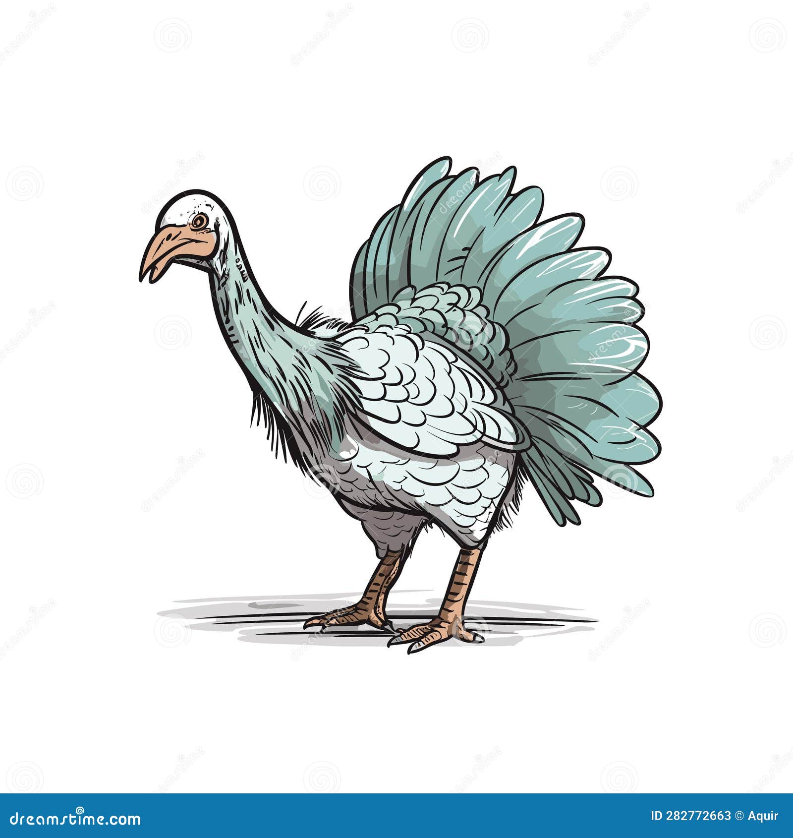 Gobbler Hand-drawn Illustration. Gobbler. Vector Doodle Style Cartoon ...