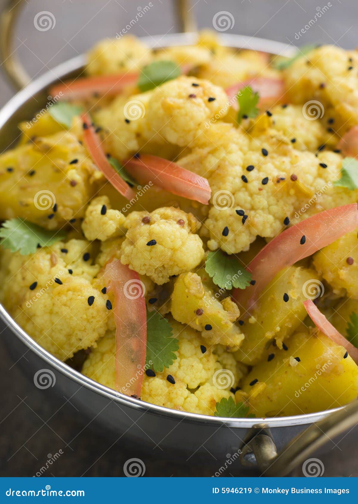 Gobi Aloo - Spiced Cauliflower and Potato Stock Image - Image of ...