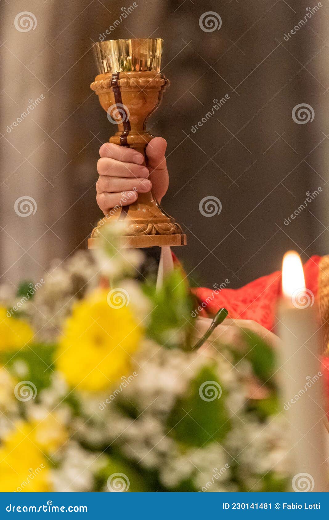 The Goblet during the Eucharist Stock Image - Image of goblet, chalice ...