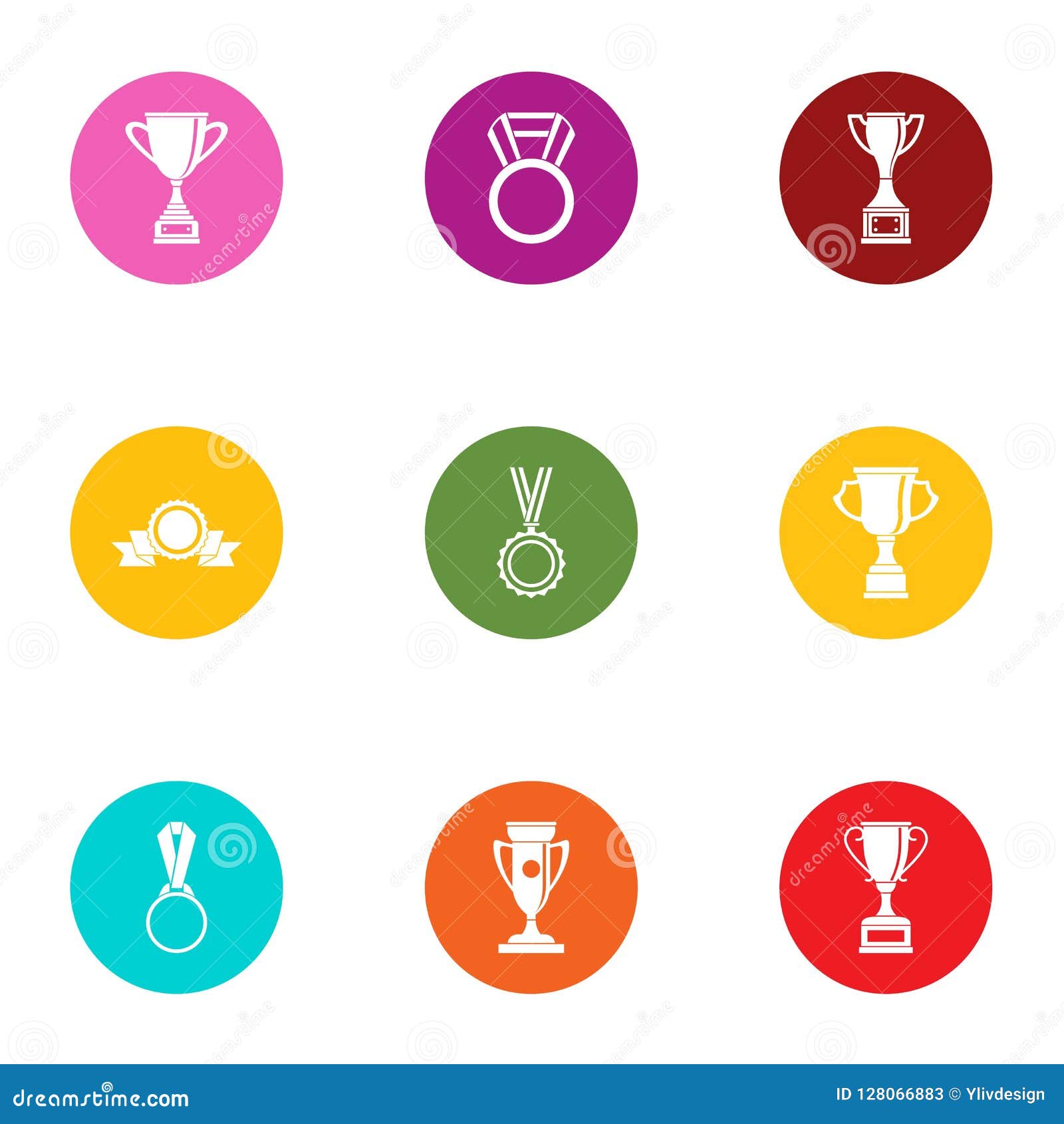 Goblet Icons Set, Flat Style Stock Vector - Illustration of goblet ...