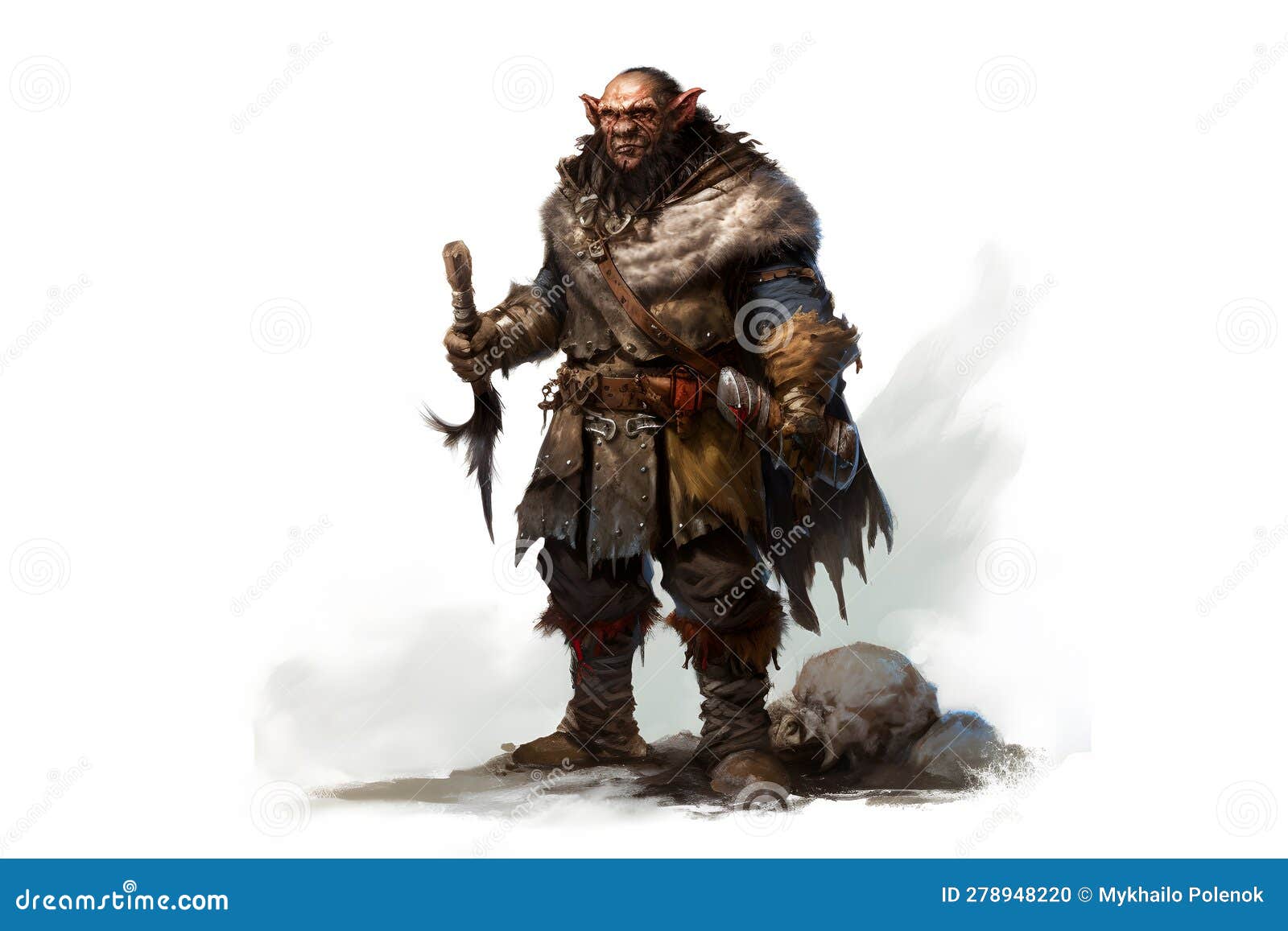 Goblin or Orc Character on White Background. Neural Network AI ...