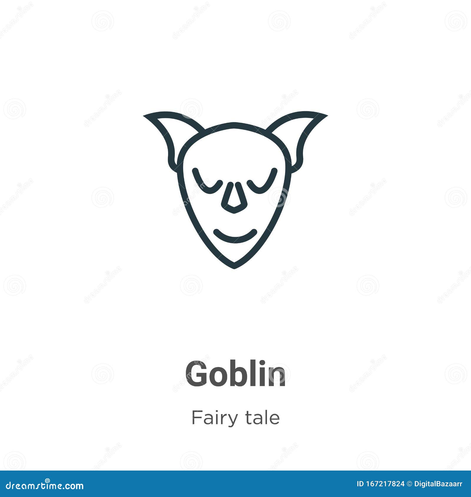 Goblin Outline Vector Icon. Thin Line Black Goblin Icon, Flat Vector ...