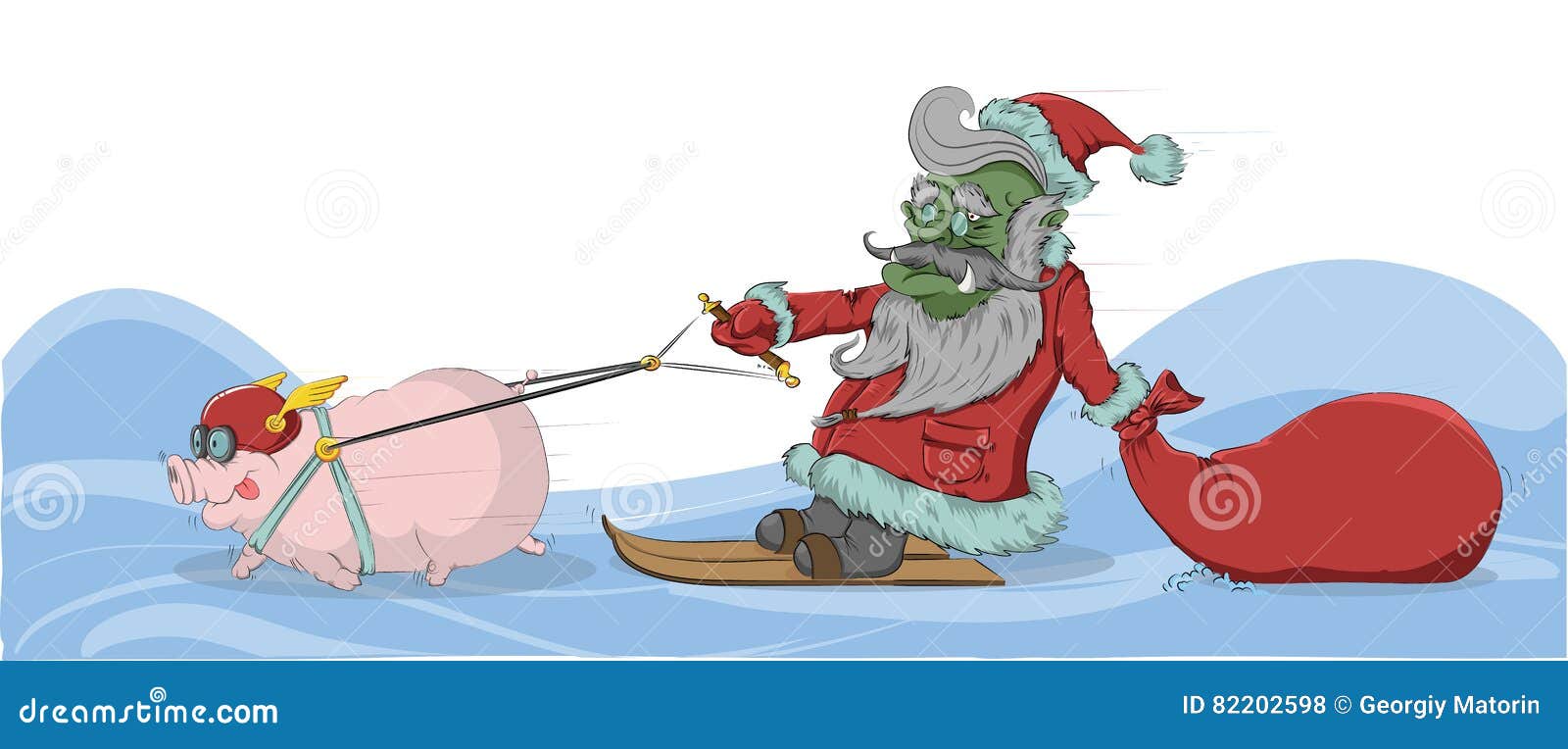 Goblin - Santa Claus. stock vector. Illustration of childish - 82202598