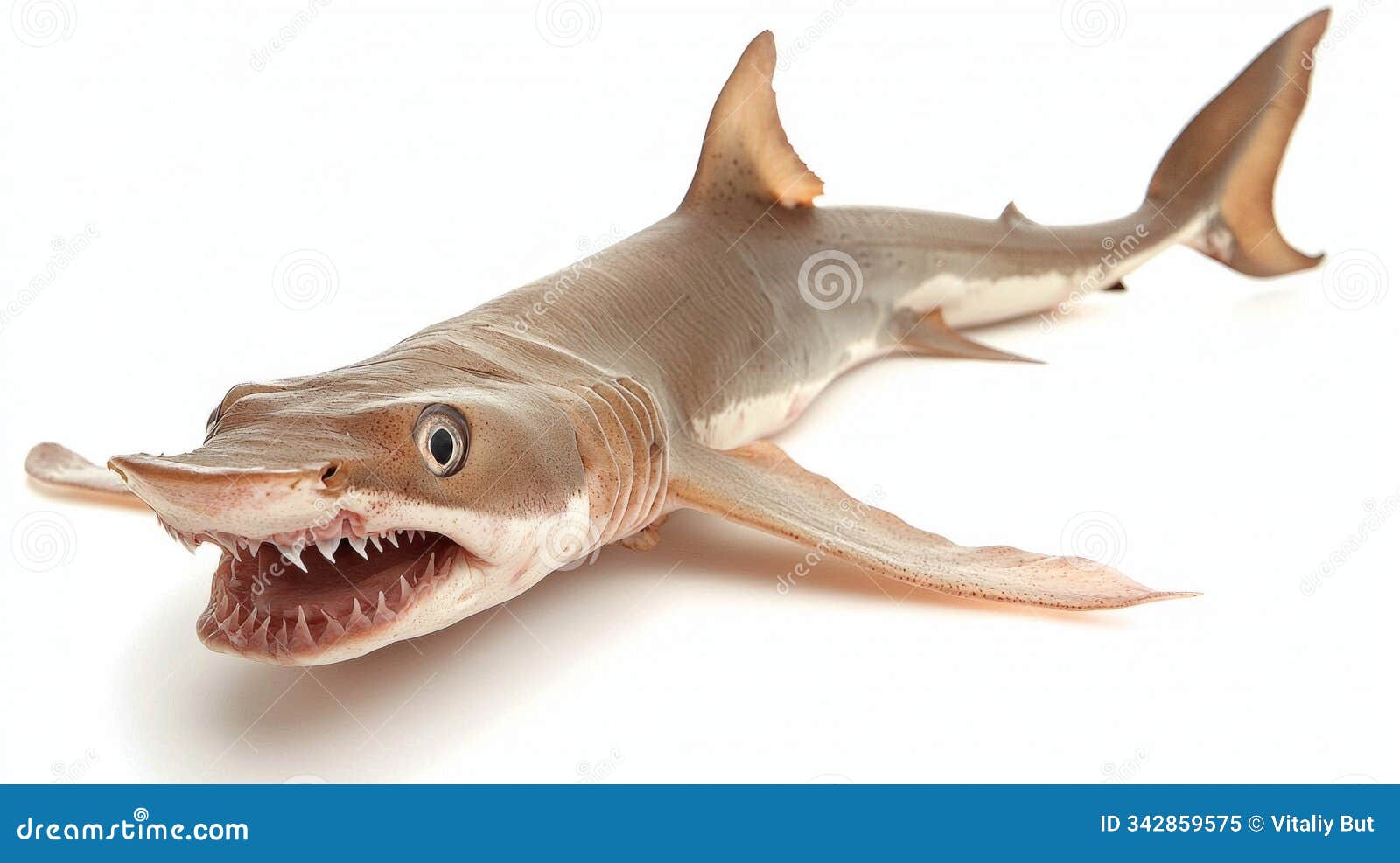 Goblin Shark Known for Its Distinctive Appearance is Positioned Against ...