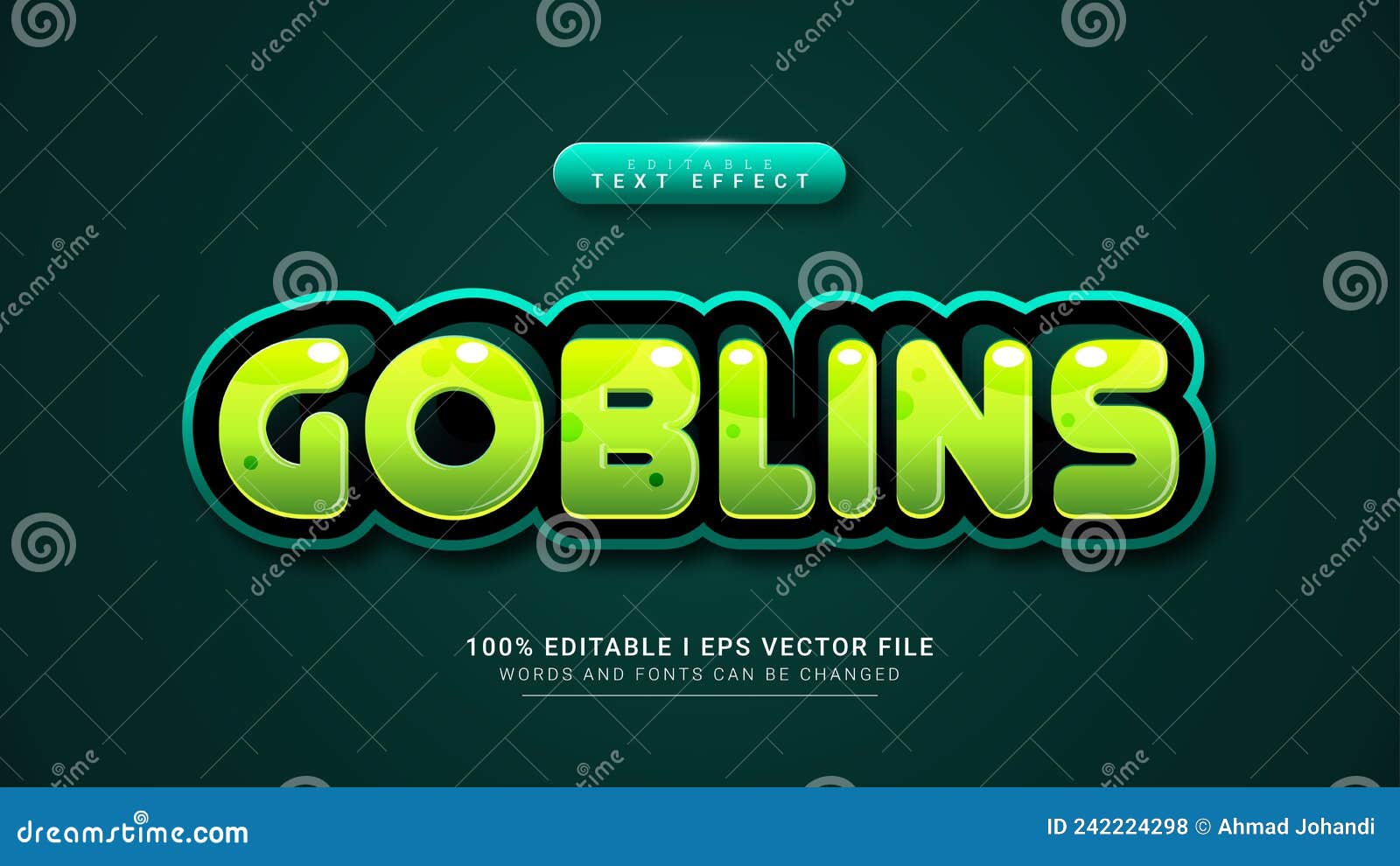 Goblins 3d Text Style Effect Template Stock Vector - Illustration of ...