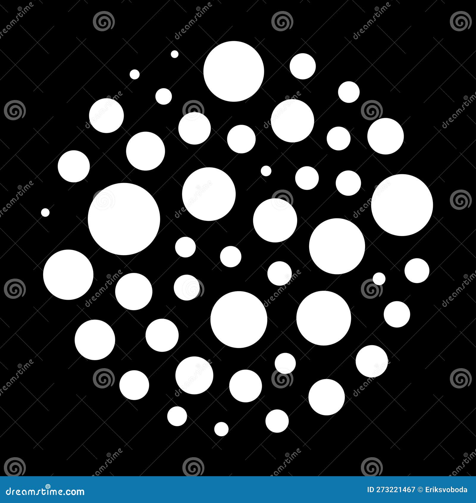 Gobo Mask. Many White Circle in Different Size on Black Stock Vector ...