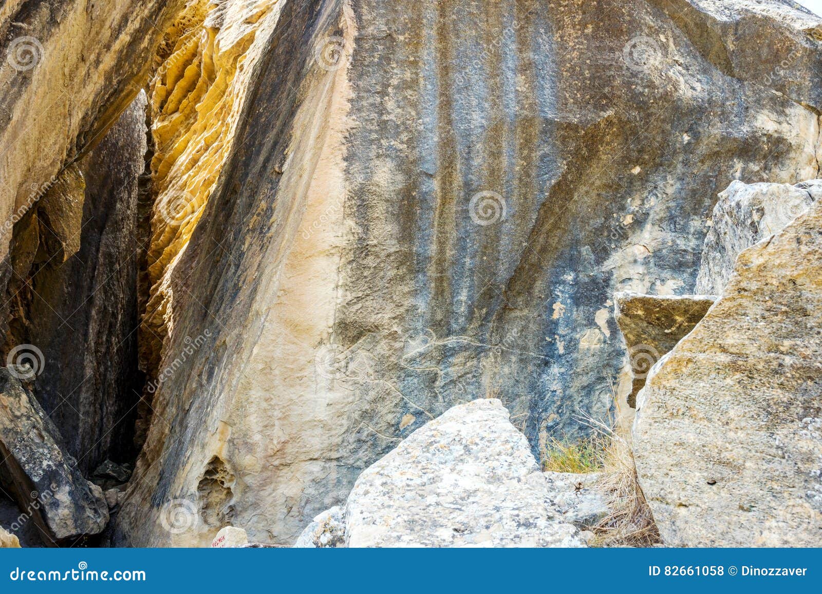 Gobustan Petroglyphs, Azerbaijan Stock Photo - Image of archeology ...