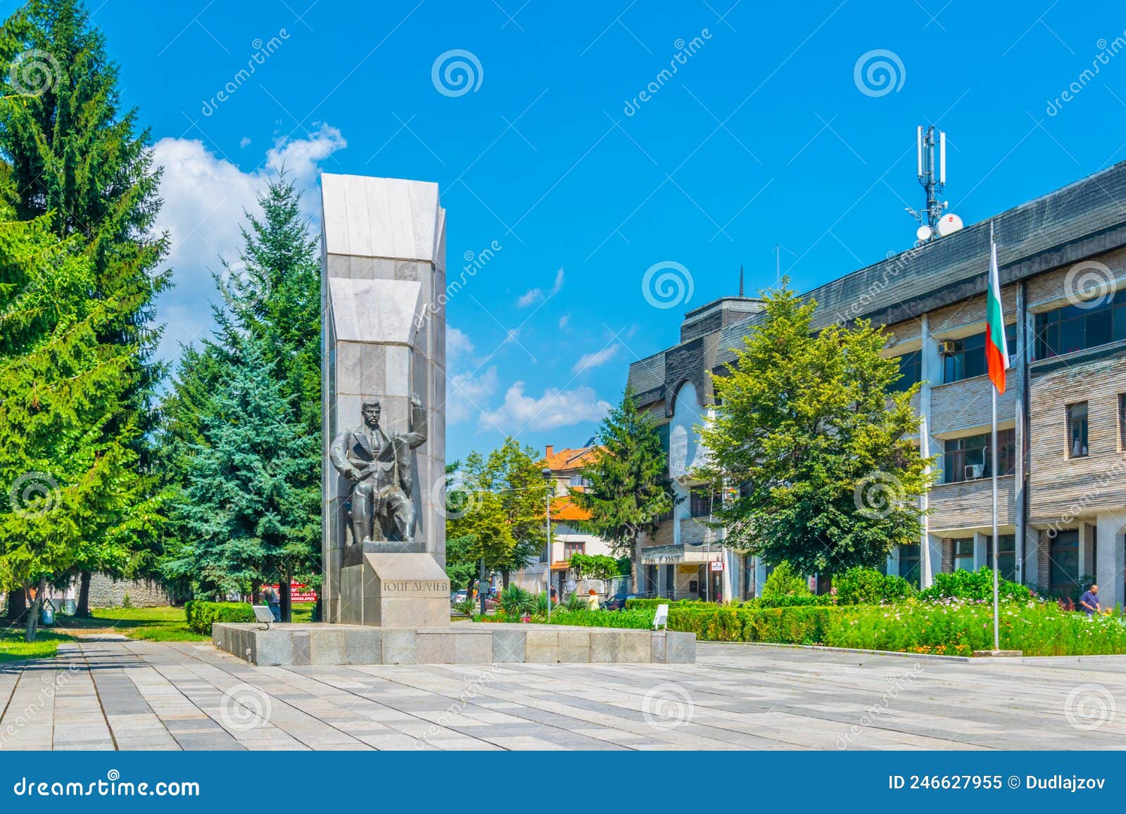 GOCE DELCHEV, BULGARIA, APRIL 1, 2017: View of Statue of Goce Delchev ...