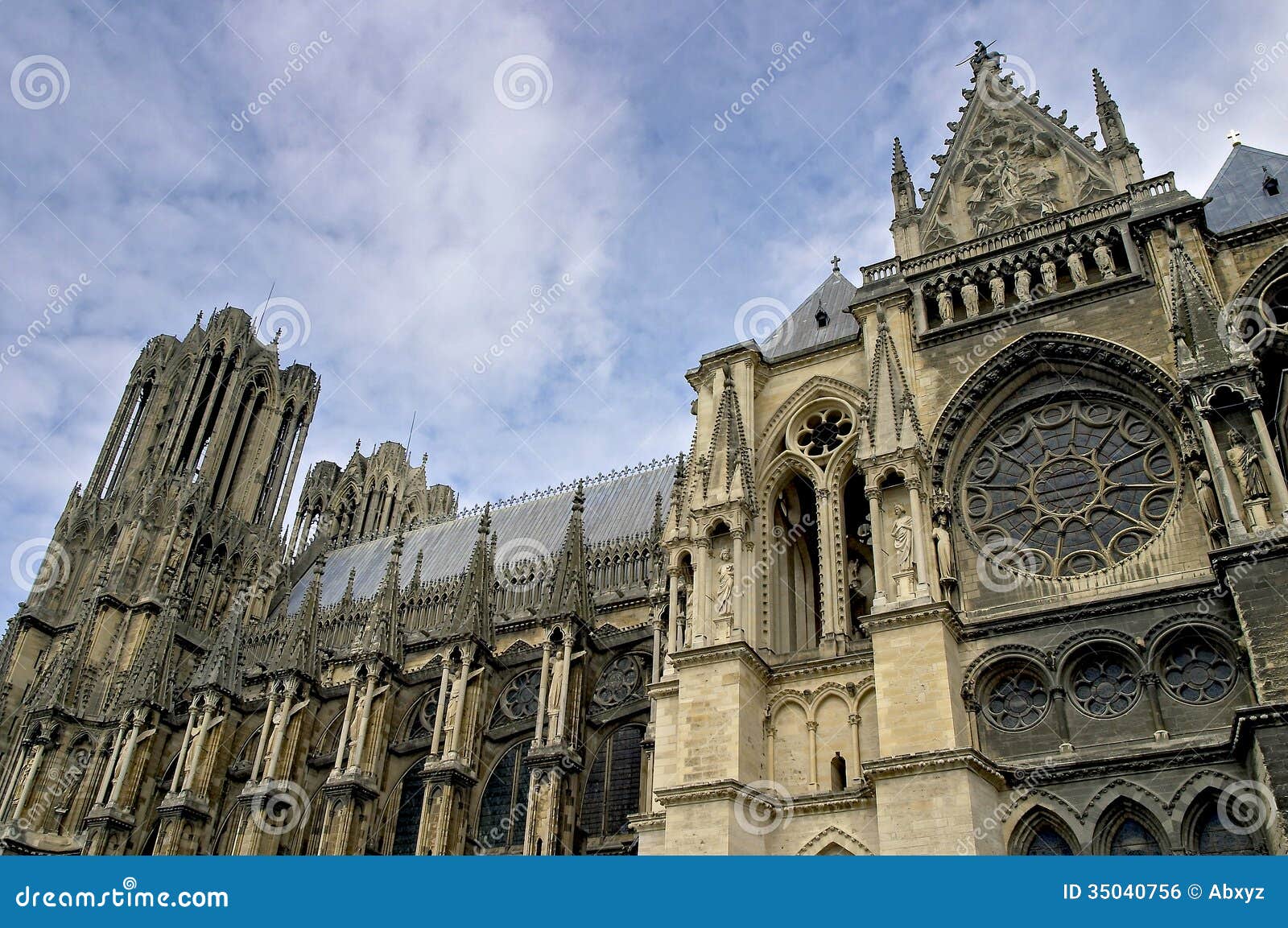 Gocki Katedralny Rheims W Francja Zdjęcie Stock - Obraz złożonej z ...